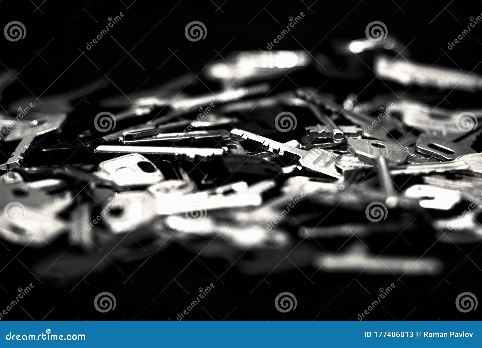 A Set of Different Metal Keys from Secret Locks Stock Image - Image of ...