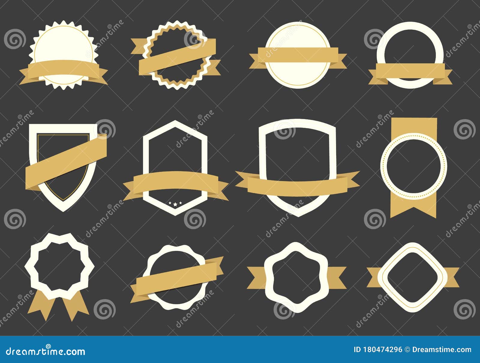 Badge With Ribbons And Check Mark Cartoon Vector | CartoonDealer.com ...