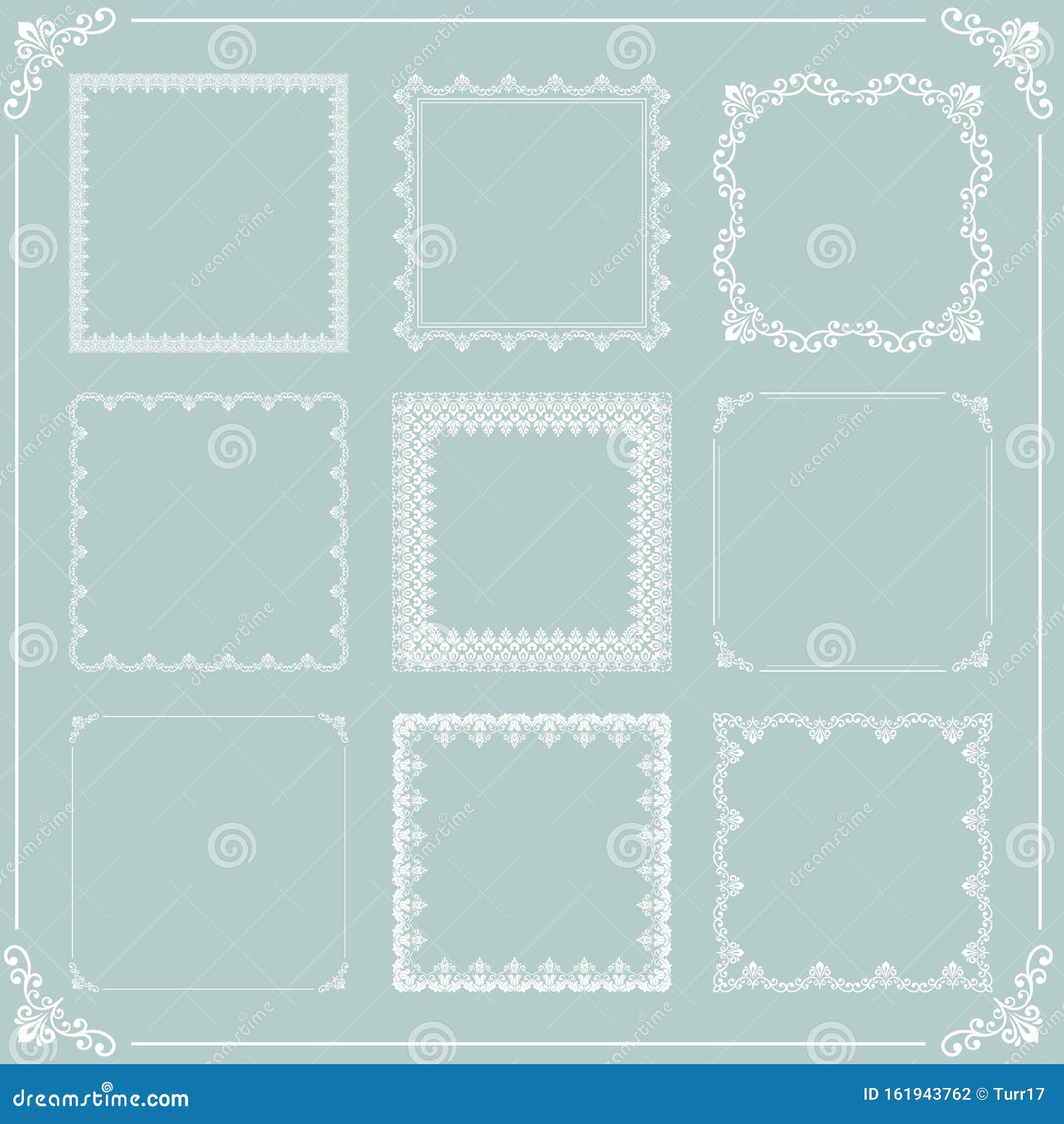 Vintage Set of Vector Square Elements Stock Vector - Illustration of ...