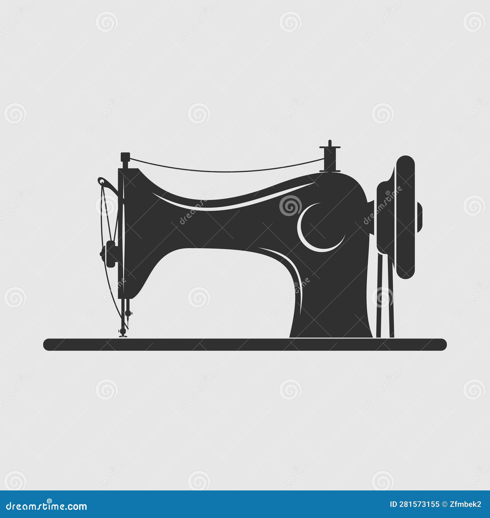 Vintage Sewing Machine Isolated Stock Vector Illustration Of Craft