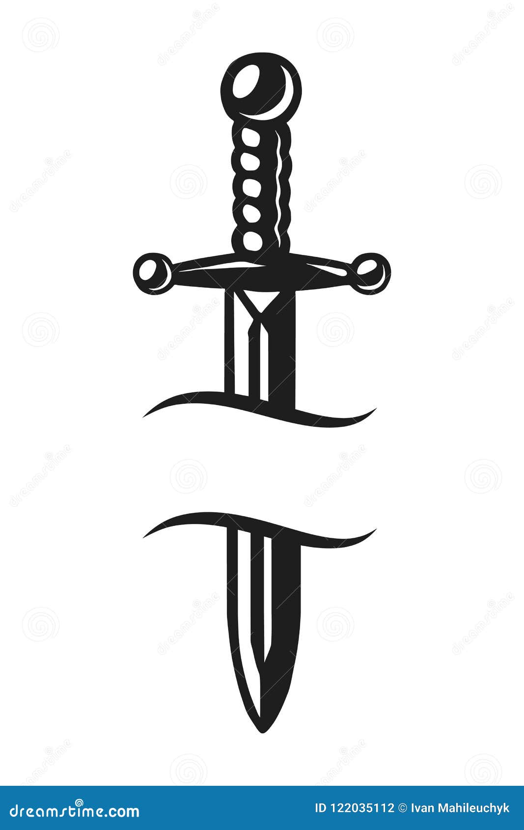 Vintage Sharp Dagger Template Stock Vector - Illustration of object ...