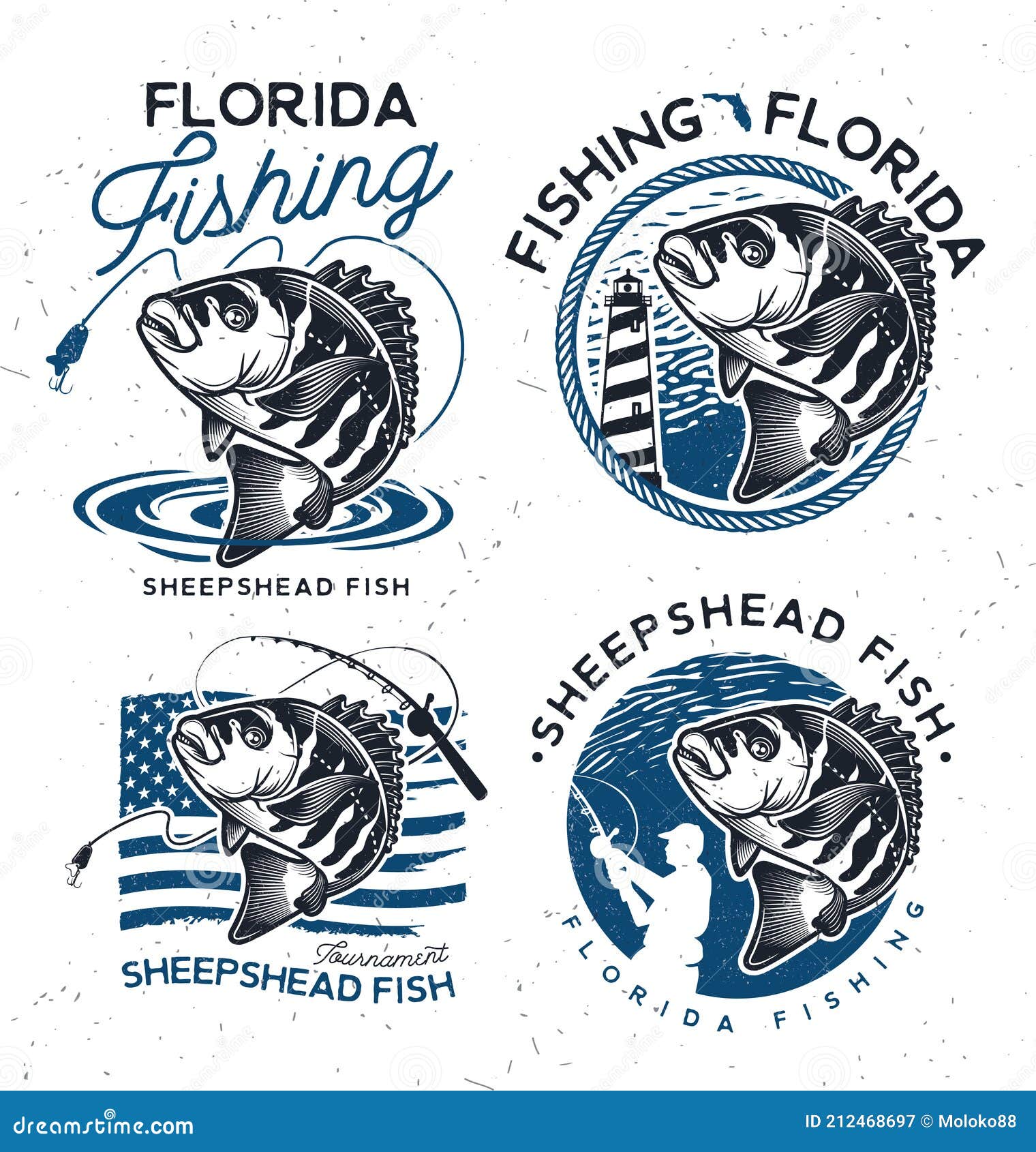 Sheepshead Fish Drawing Vector Illustration | CartoonDealer.com #75791600