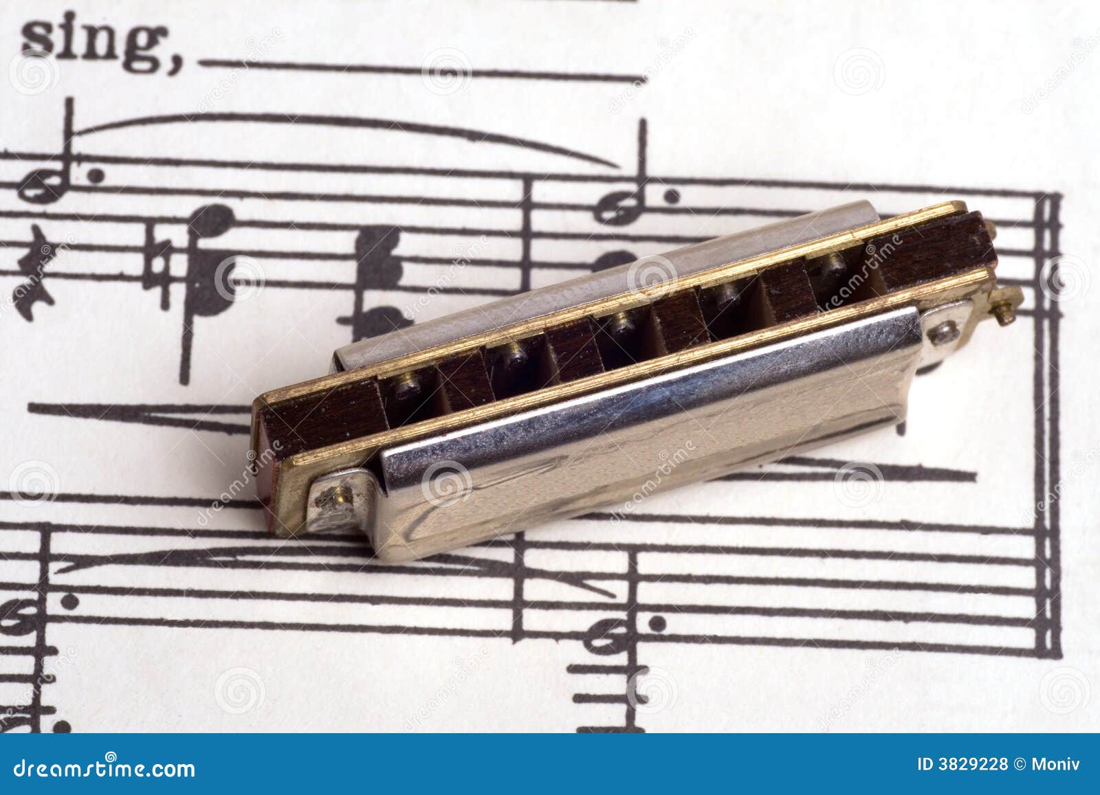 Vintage Sheet Music with a Vintage Harmonica on To Stock Photo - Image ...
