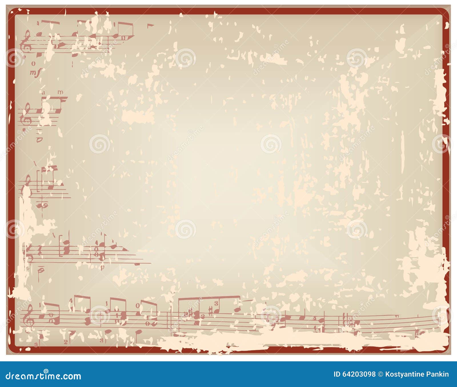 Vintage Sheet with Notes and Blank Space Stock Vector - Illustration of ...