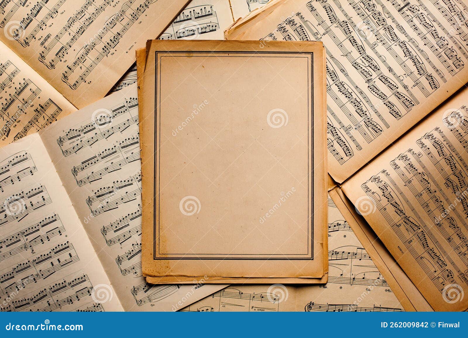 Vintage Sheet of Paper and Music Notes Stock Photo - Image of ...