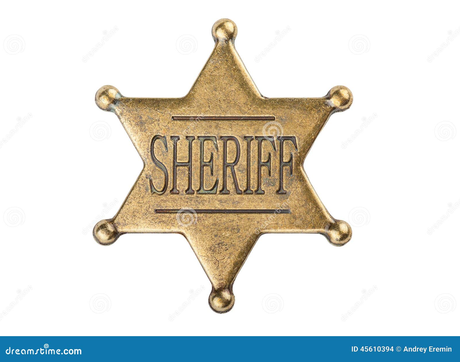 Vintage sheriff star badge stock photo. Image of symbol - 45610394