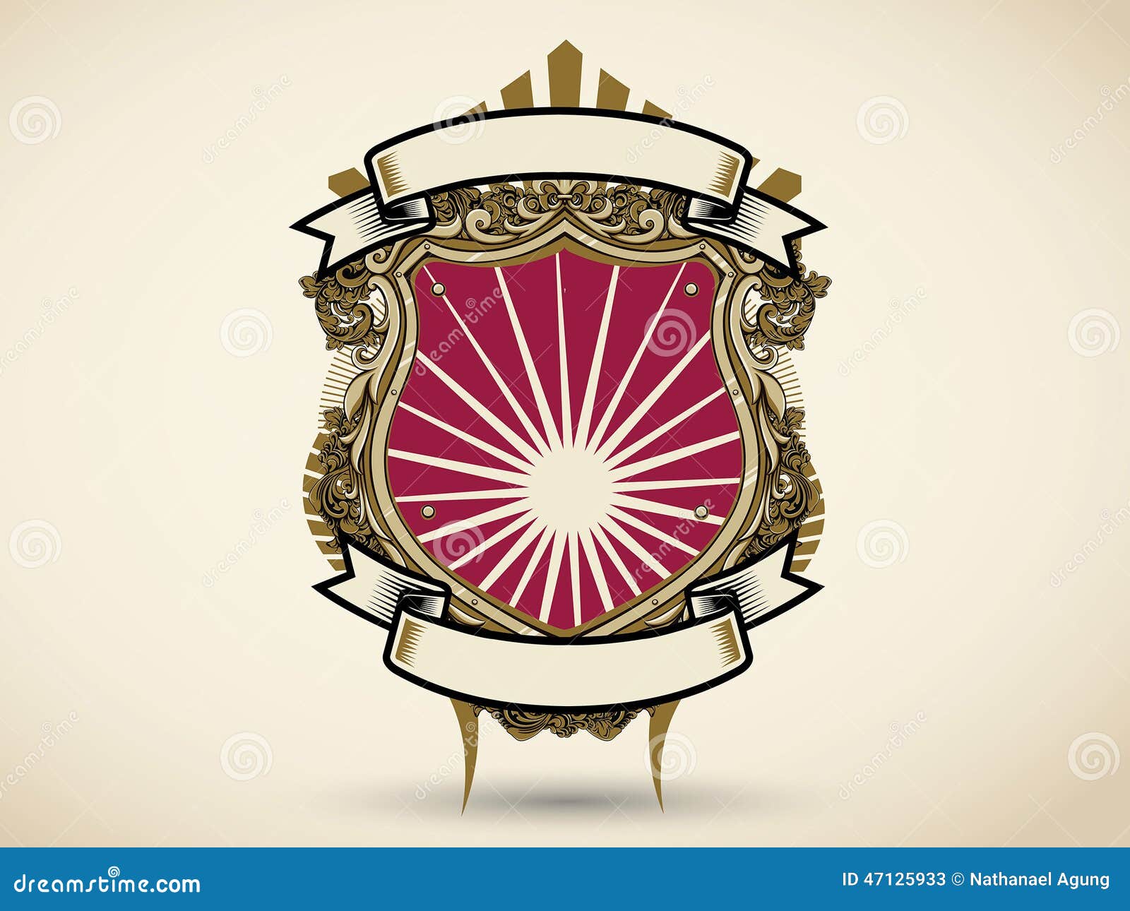 Vintage Shield Illustration Stock Vector - Illustration of element ...