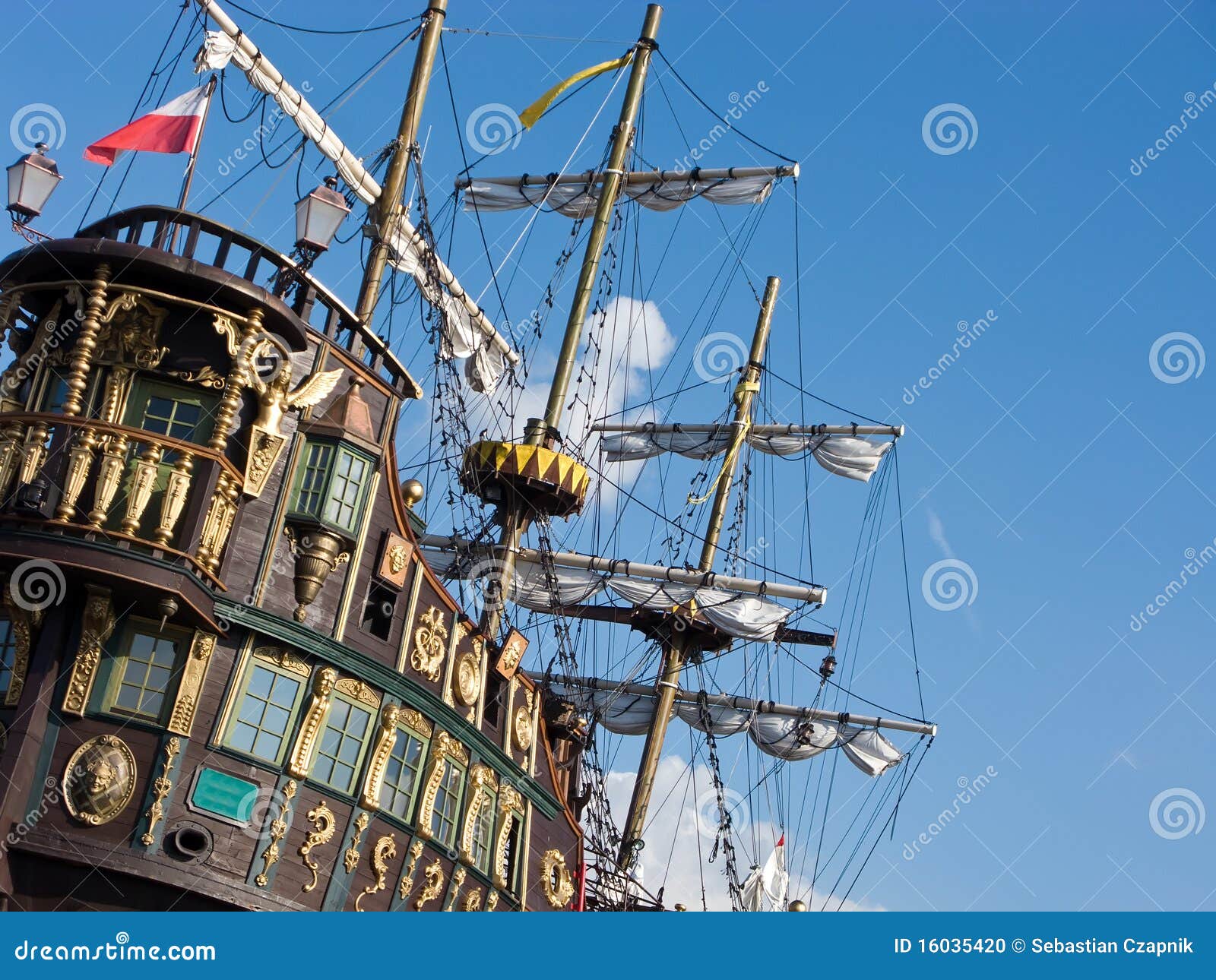 Vintage ship stock photo. Image of ship, mast, blue, classic - 16035420