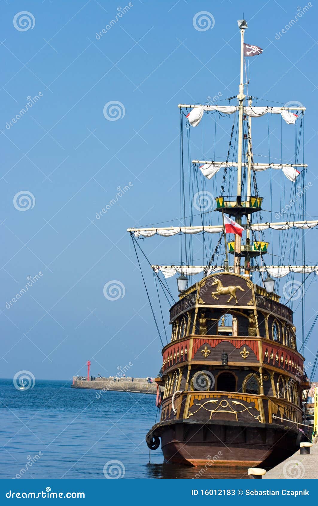 Vintage ship in port stock image. Image of poland, quay - 16012183