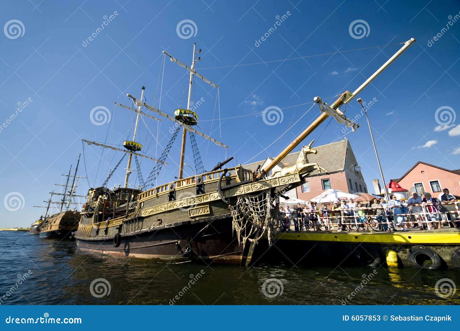 Vintage ships in port editorial stock photo. Image of jetty - 6057853