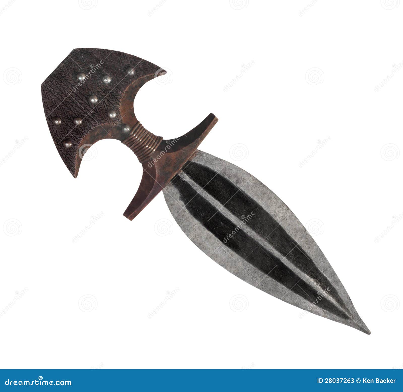 Vintage Short Blade Dagger Isolated. Stock Image - Image of weapon ...