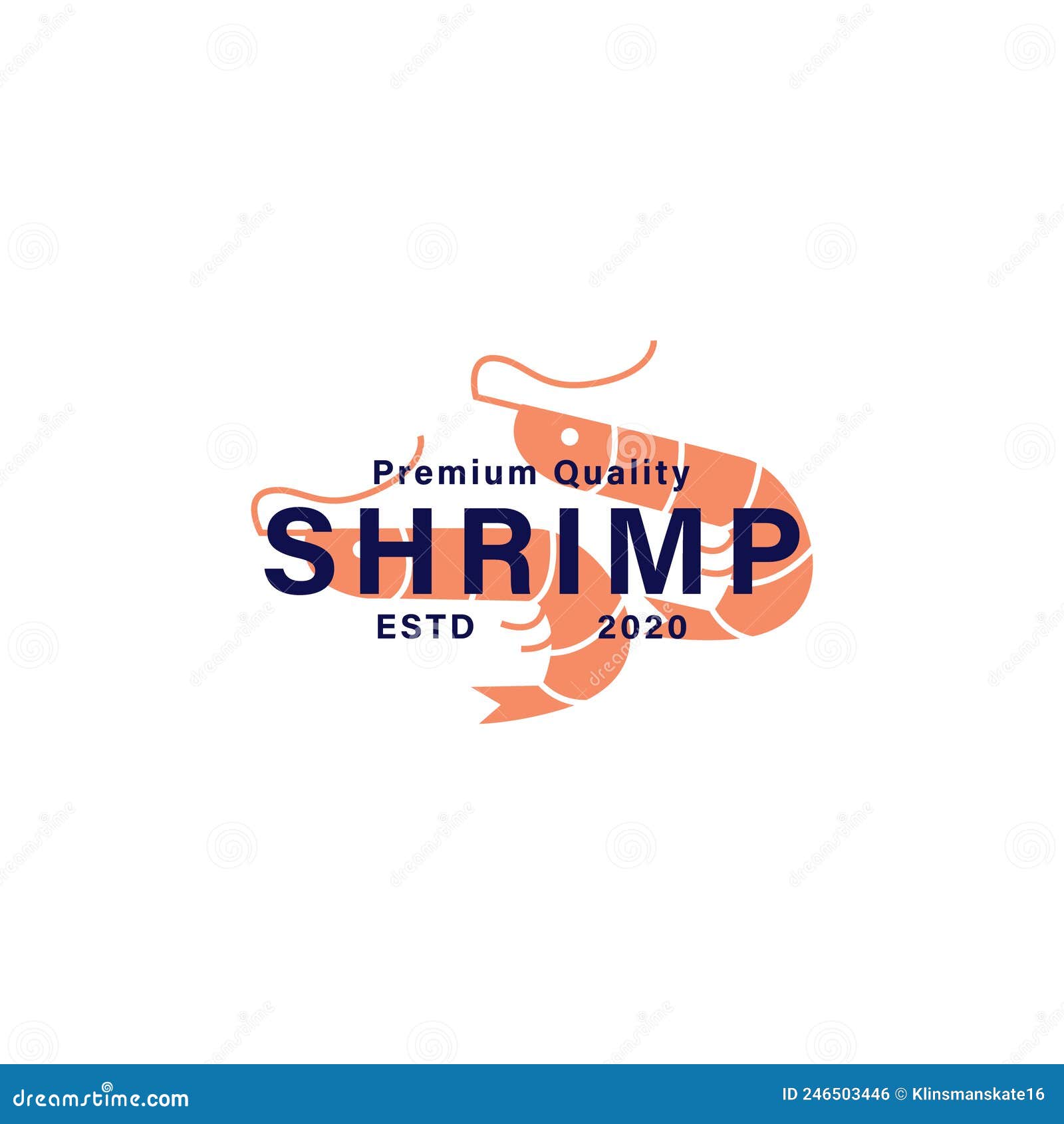 Vintage Shrimp Logo Template Design Stock Vector - Illustration of ...