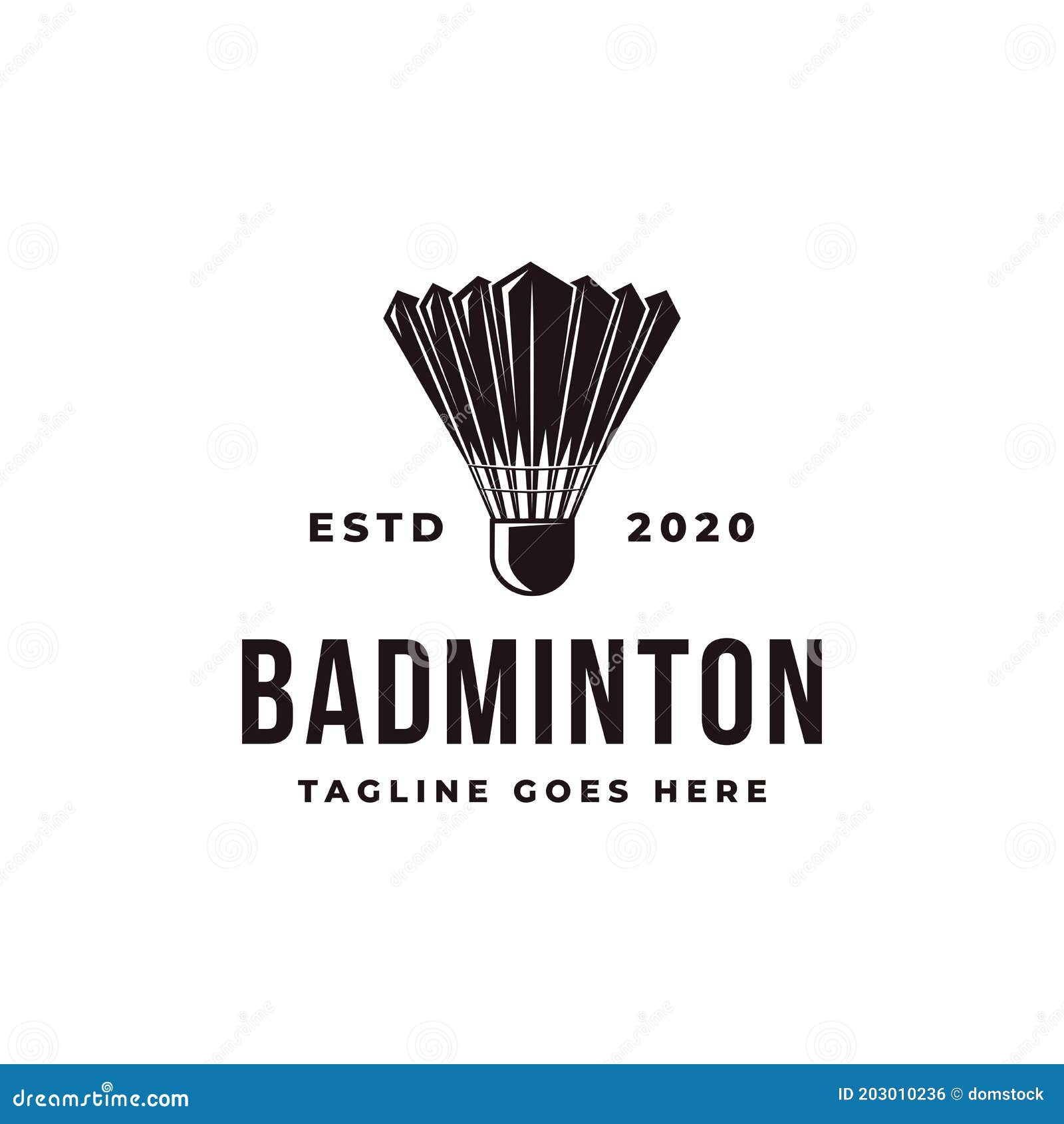 Vintage Shuttlecock Badminton Logo Icon Vector Stock Vector ...