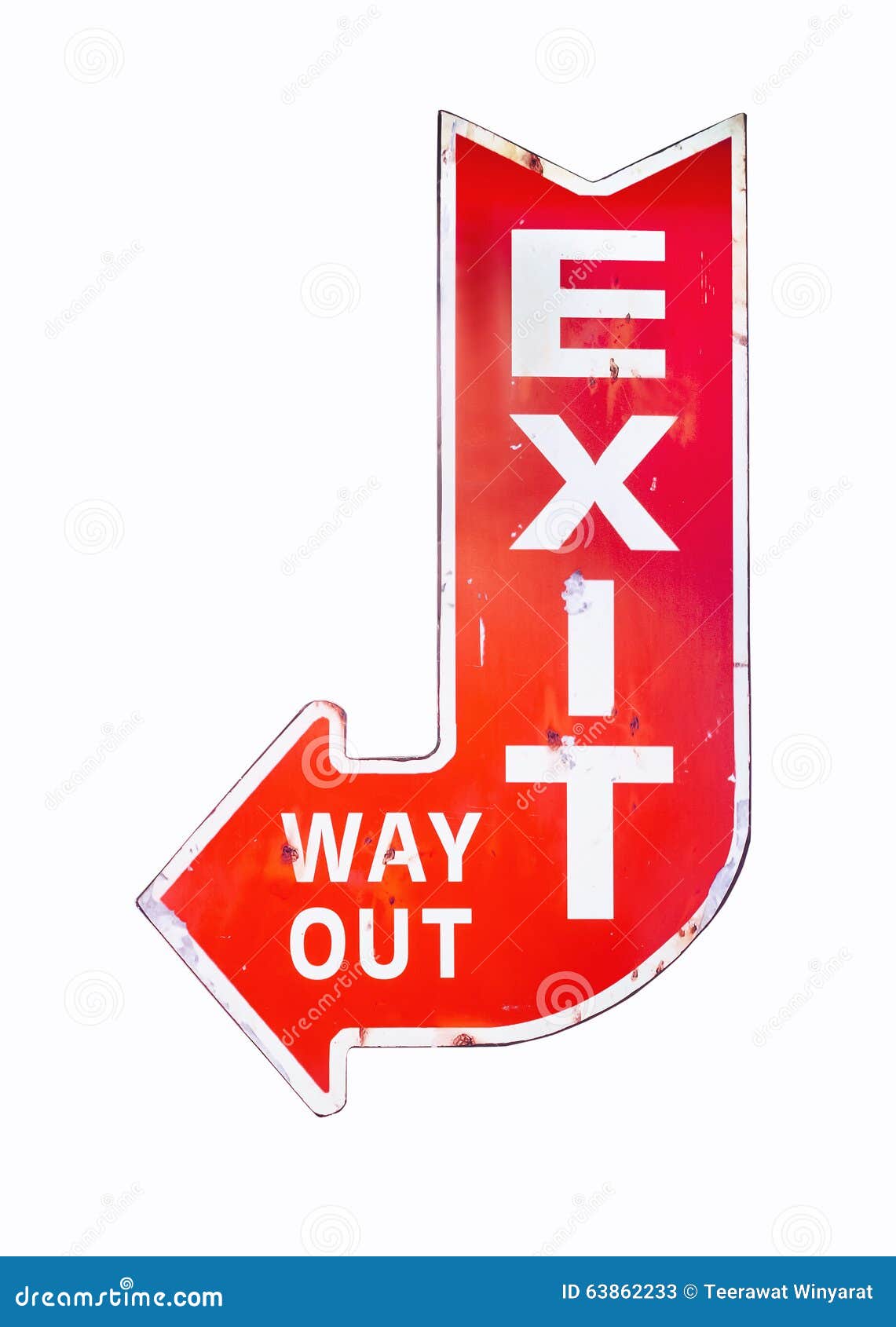 Vintage Sign Exit Way Out Retro Style Isolated Stock Image - Image of ...