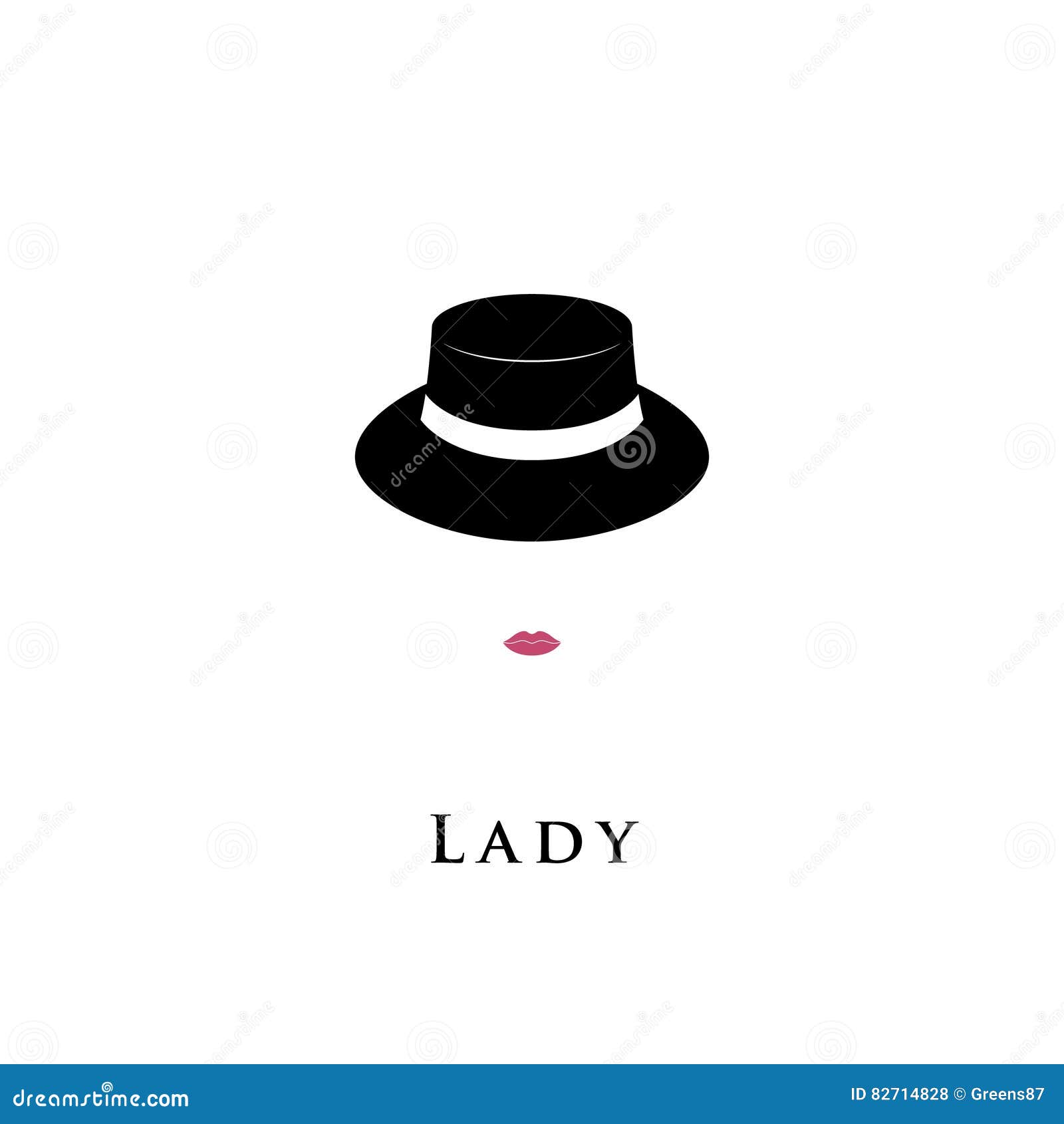 Vintage Silhouette with Ladies Hat. Stock Vector - Illustration of ...