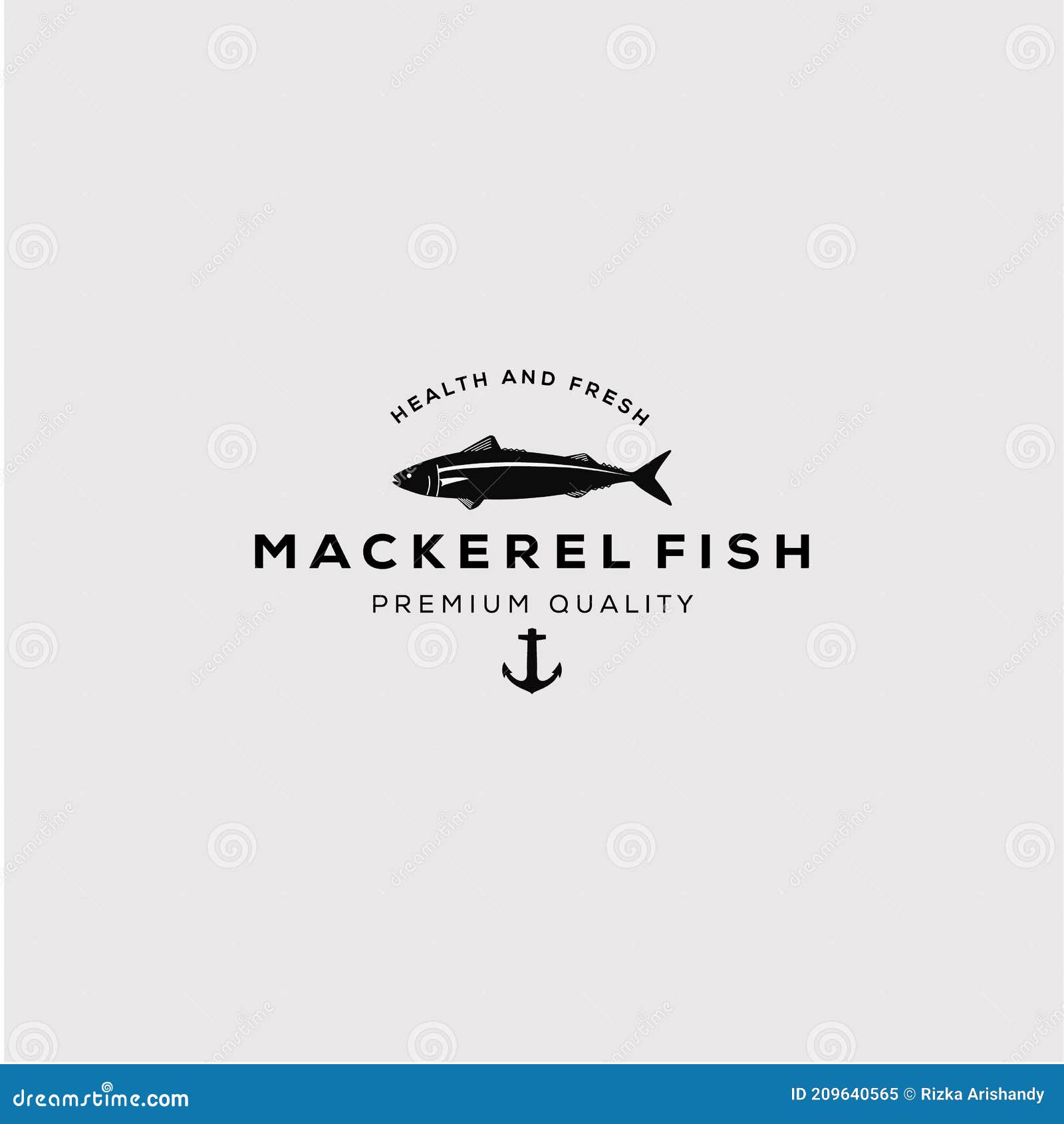 Vintage Silhouette Mackerel Fish Logo Illustration Stock Vector ...