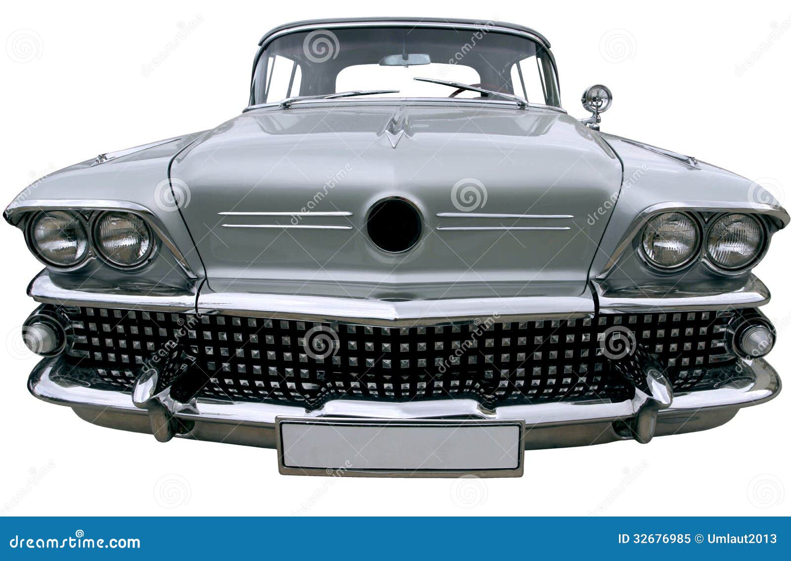 Vintage silver car stock image. Image of headlight, grille - 32676985