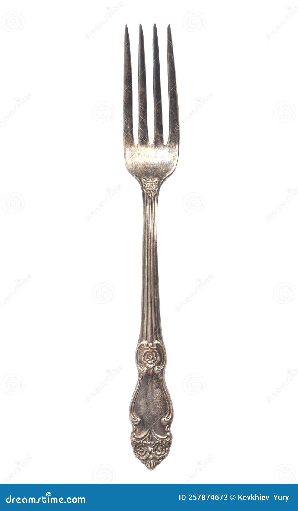 Vintage Silver Fork Isolated on White Stock Image - Image of isolated ...