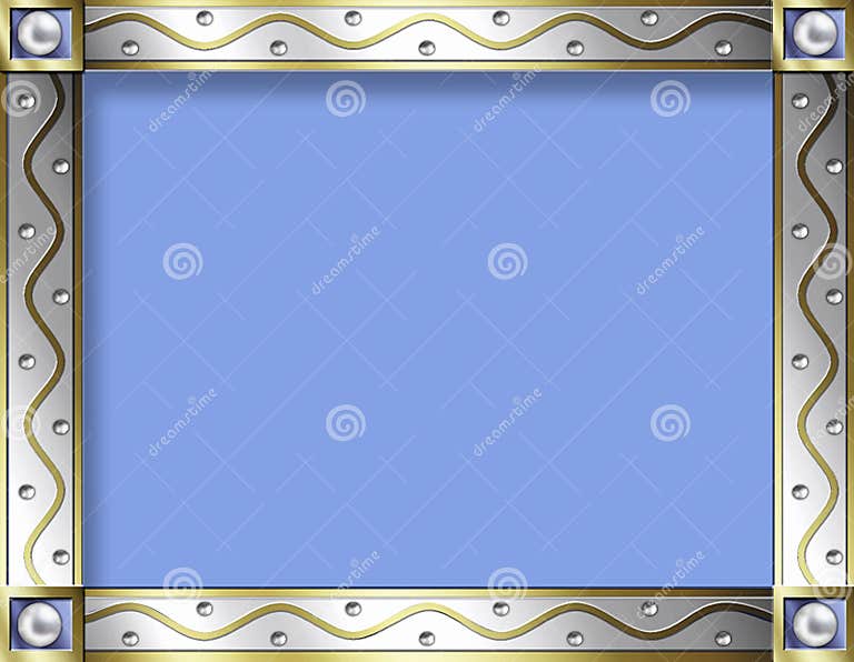 Vintage Silver & Gold Frame Stock Illustration - Illustration of border ...