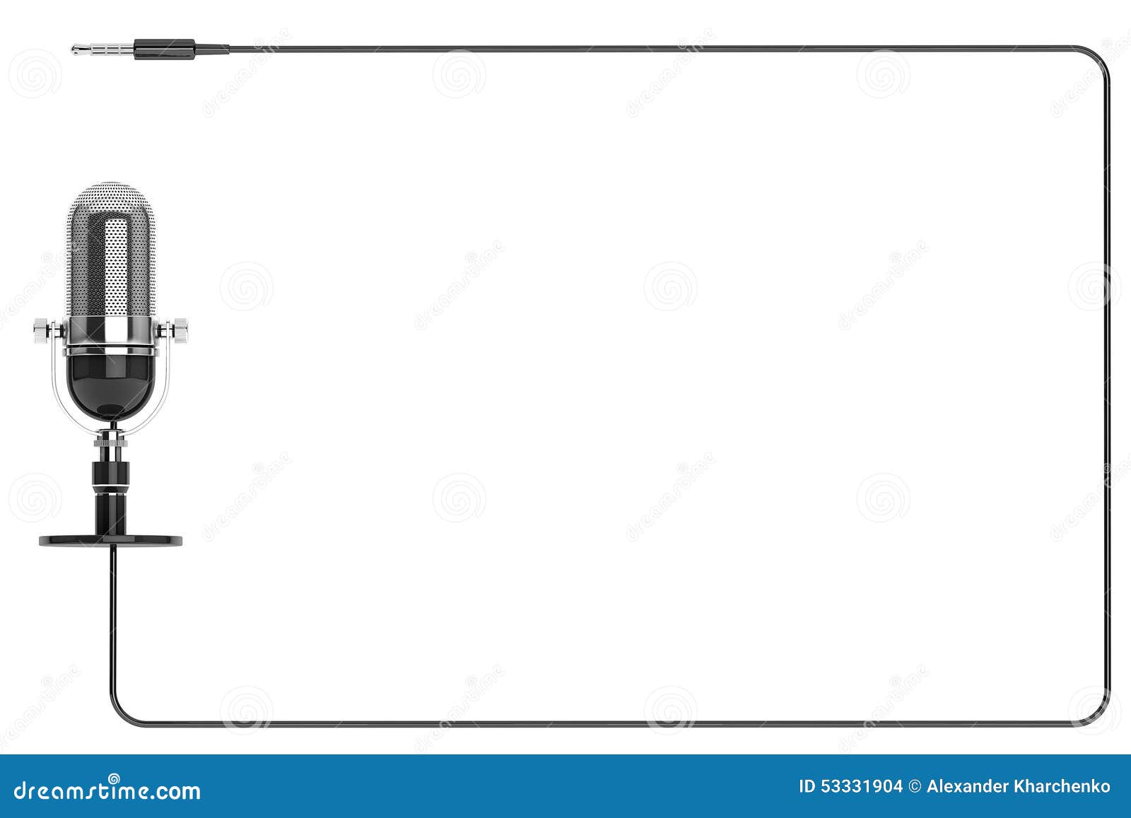 Vintage Silver Microphone As Frame with Space for Text Stock Photo ...