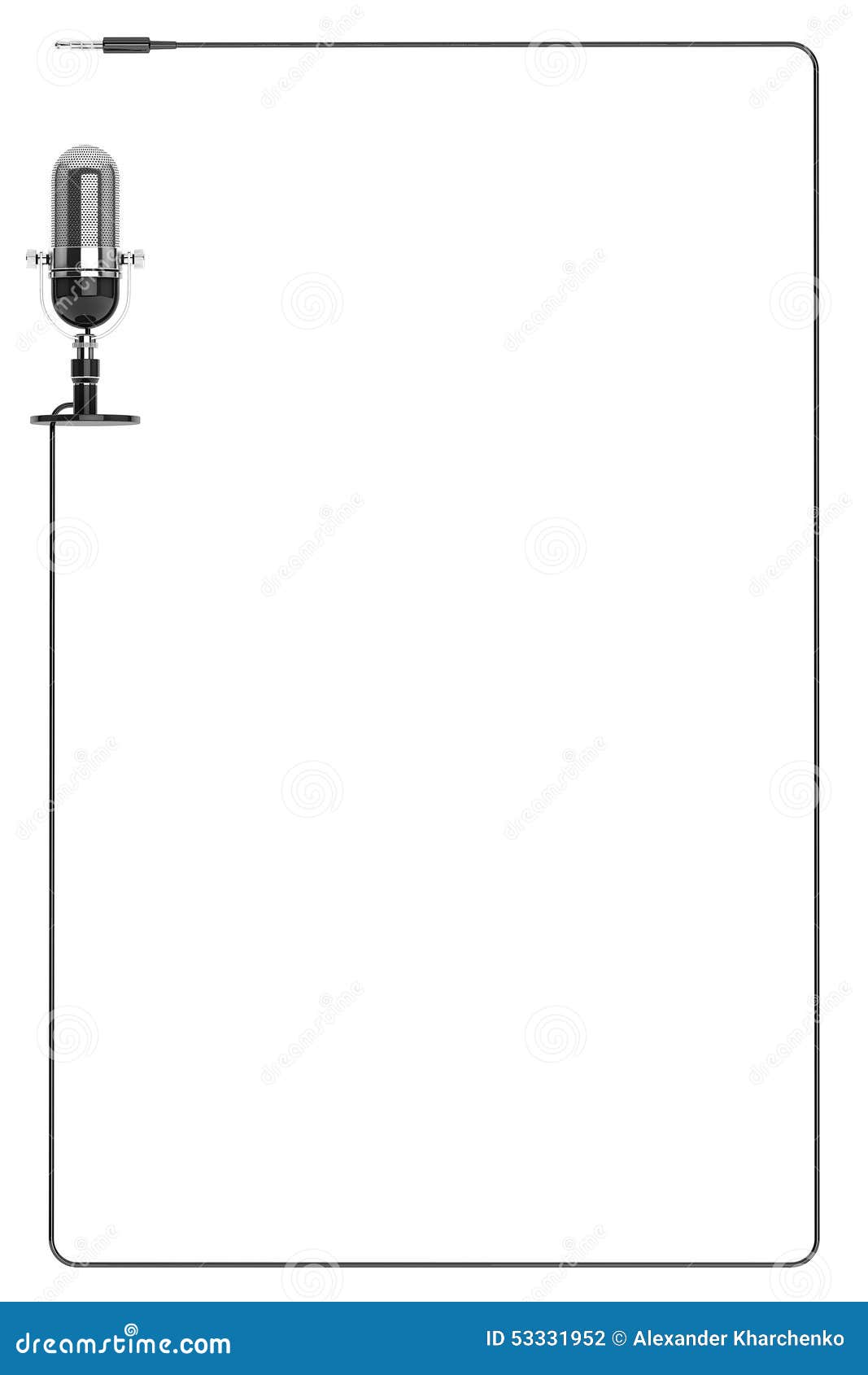 Vintage Silver Microphone As Frame with Space for Text Stock Photo ...