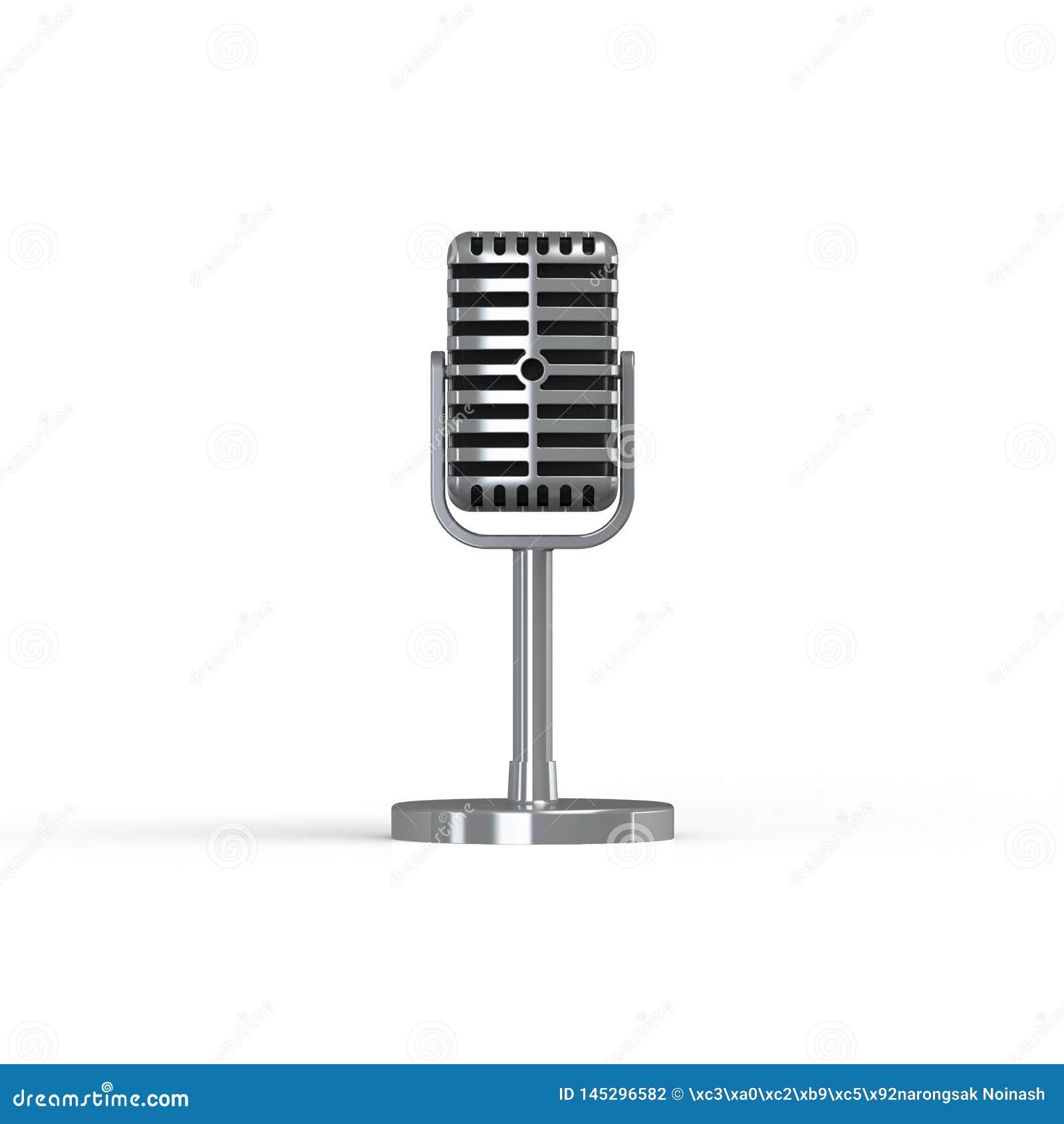 Vintage Silver Microphone Isolated on White Background Stock ...