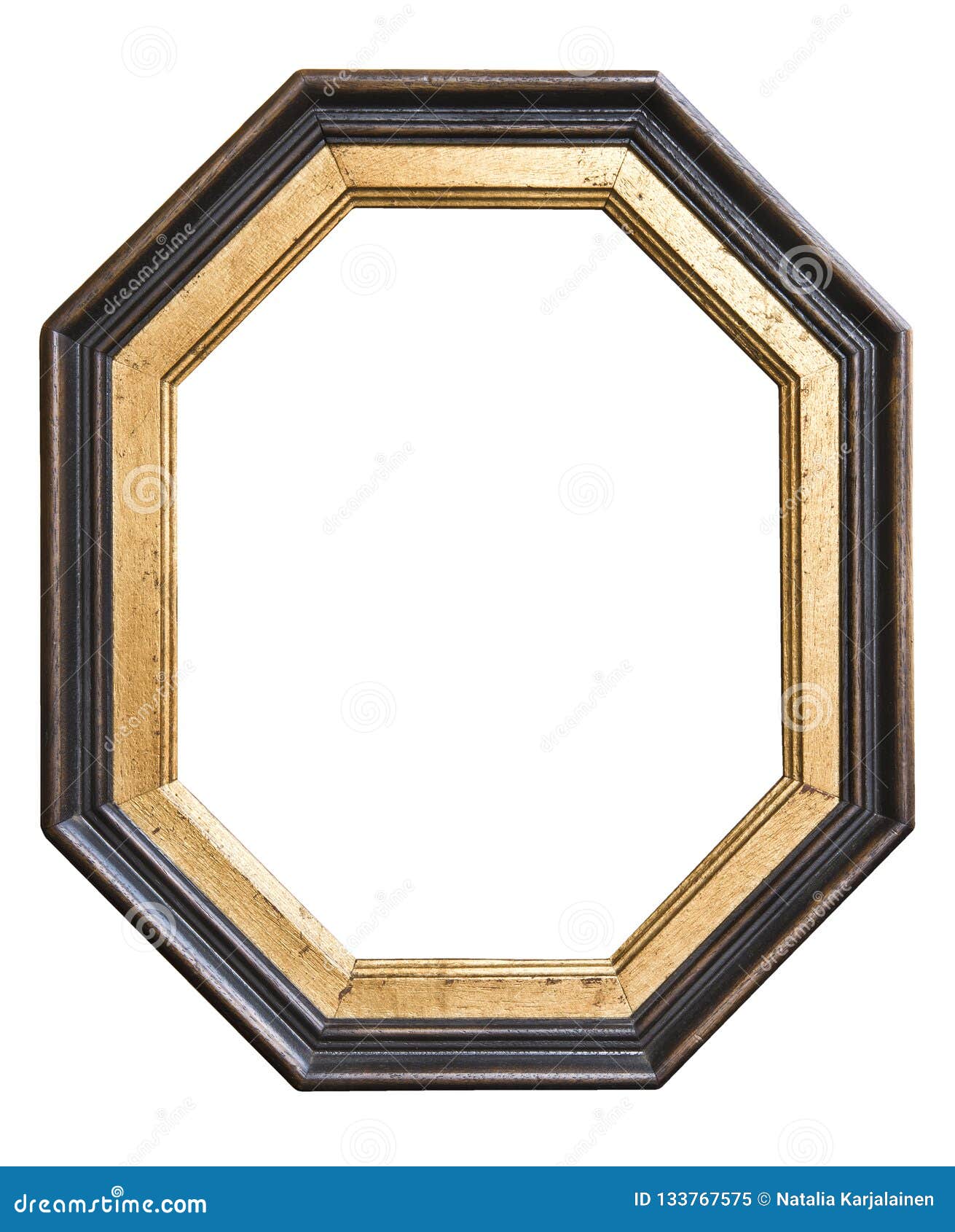 Vintage Silver Octagonal Frame with an Ornament Isolated on White ... Vintage Silver Octagonal Frame with an Ornament Isolated on White ...
