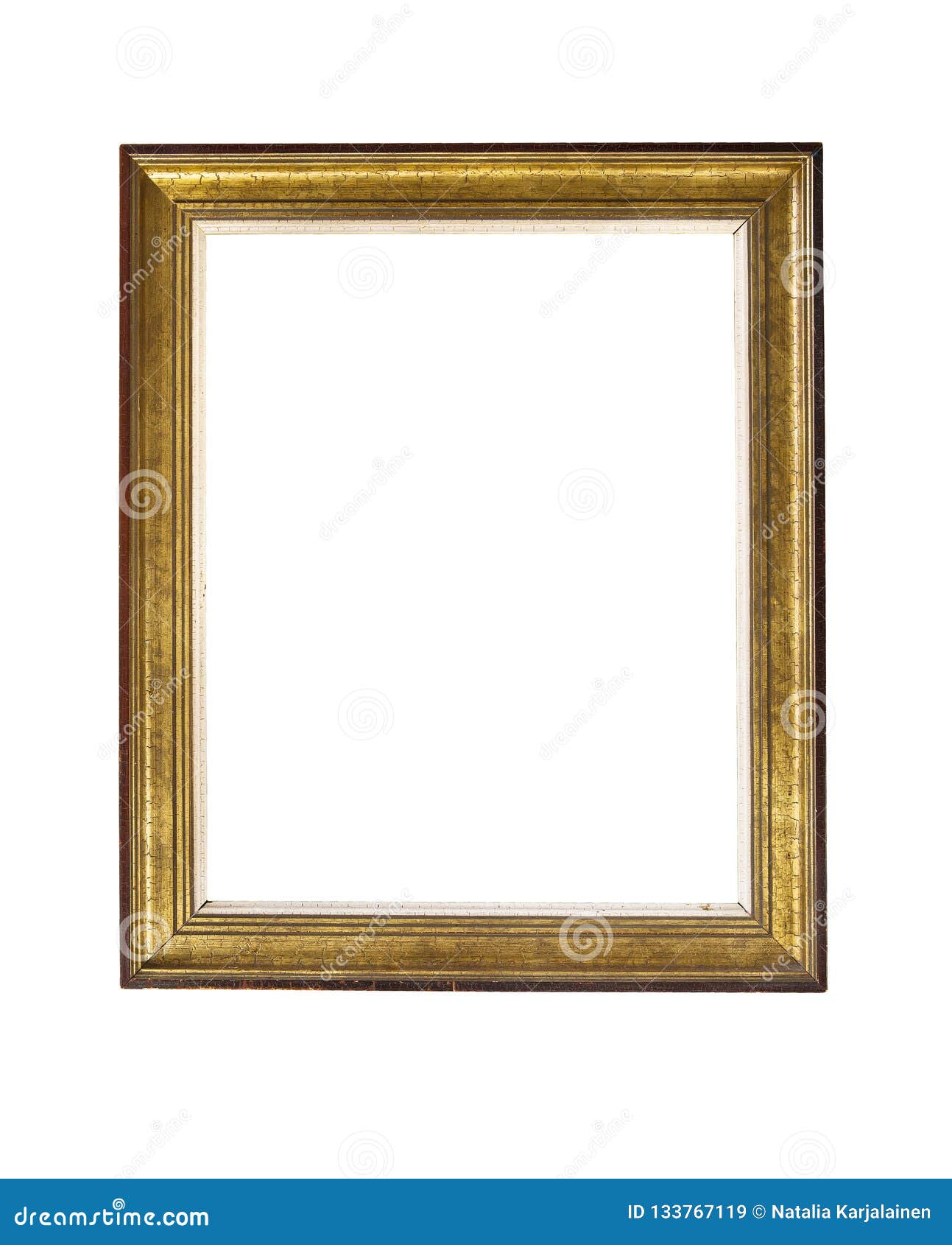 Vintage Silver Rectangular Frame with an Ornament Isolated on White ...