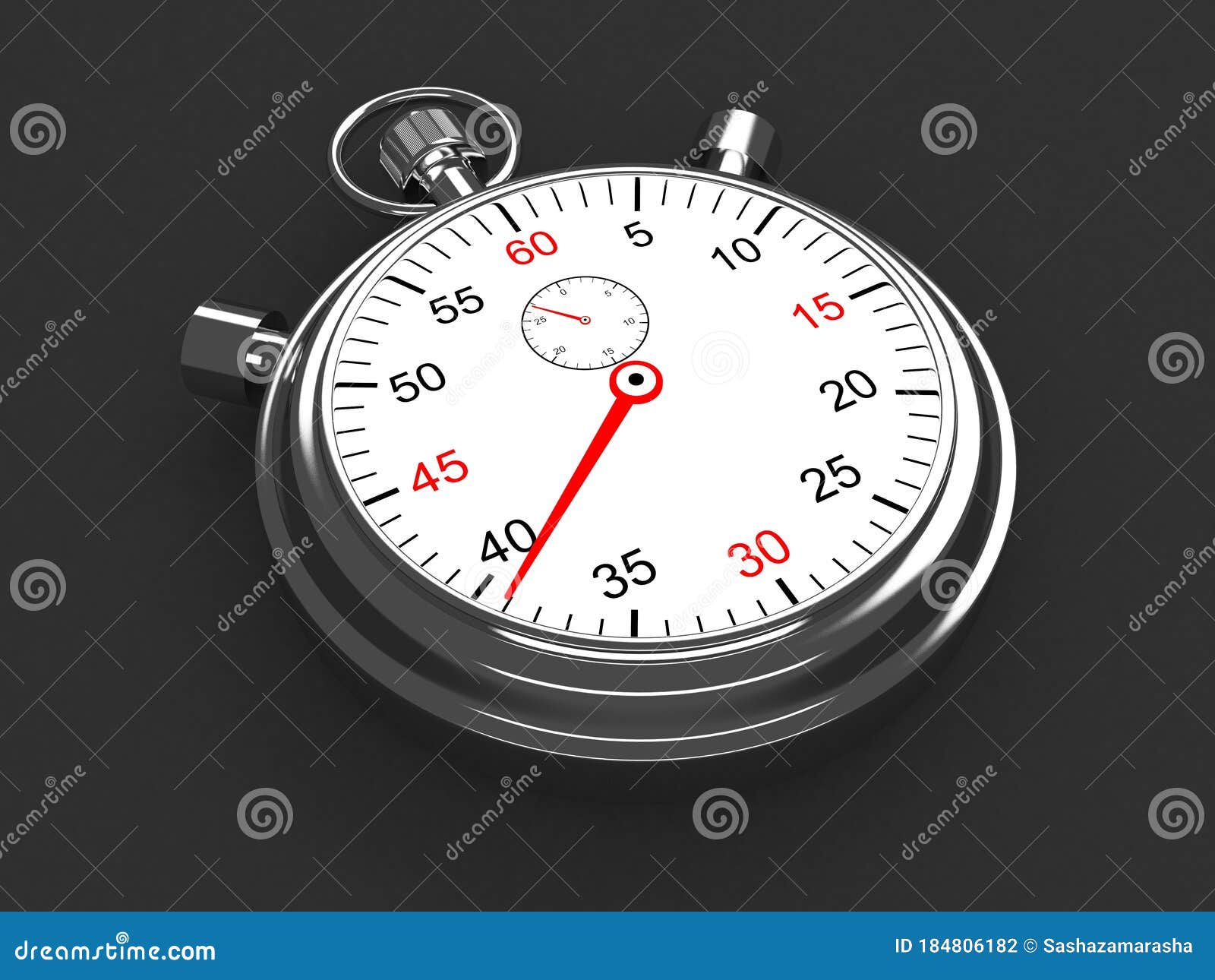 Vintage Silver Stopwatch on Gray Background Stock Illustration ...