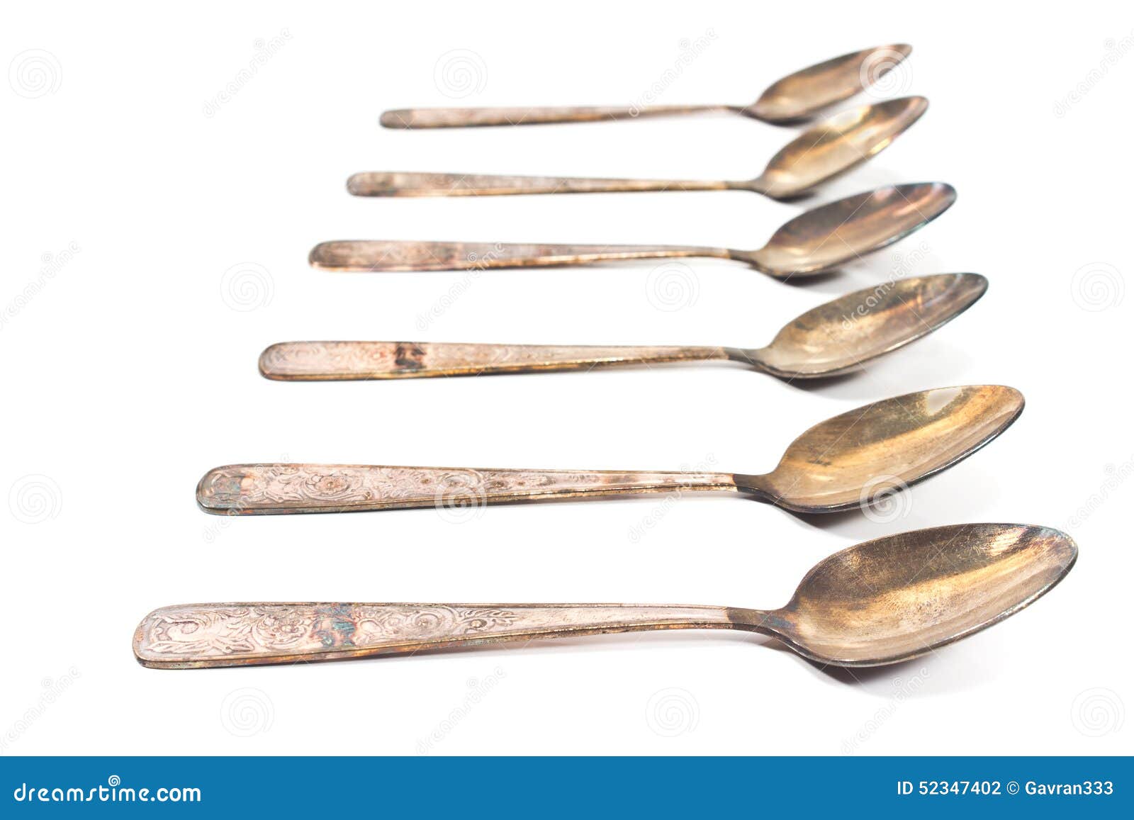 Vintage silver tea spoons stock photo. Image of special - 52347402