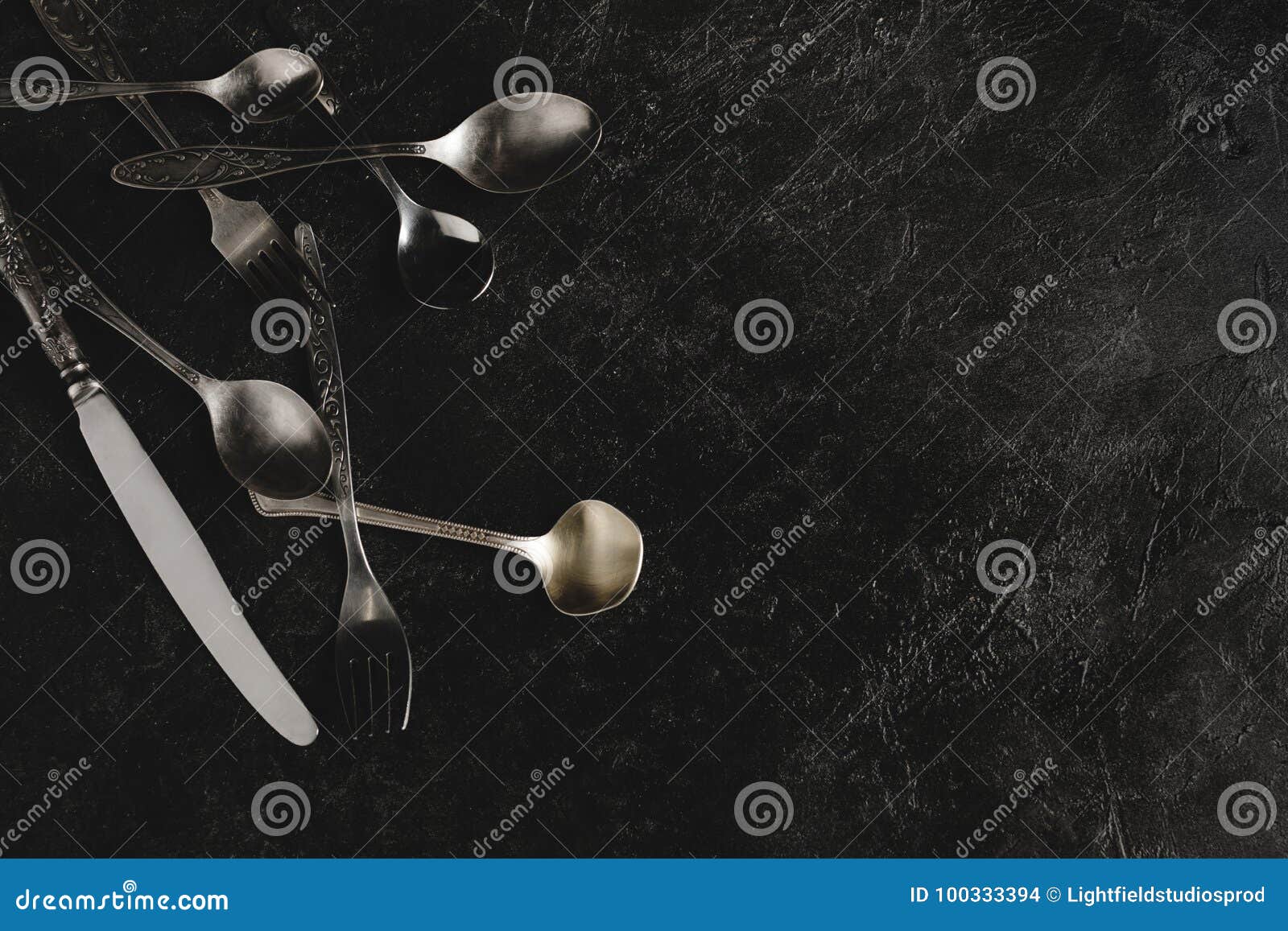Vintage silverware stock photo. Image of steel, antique - 100333394