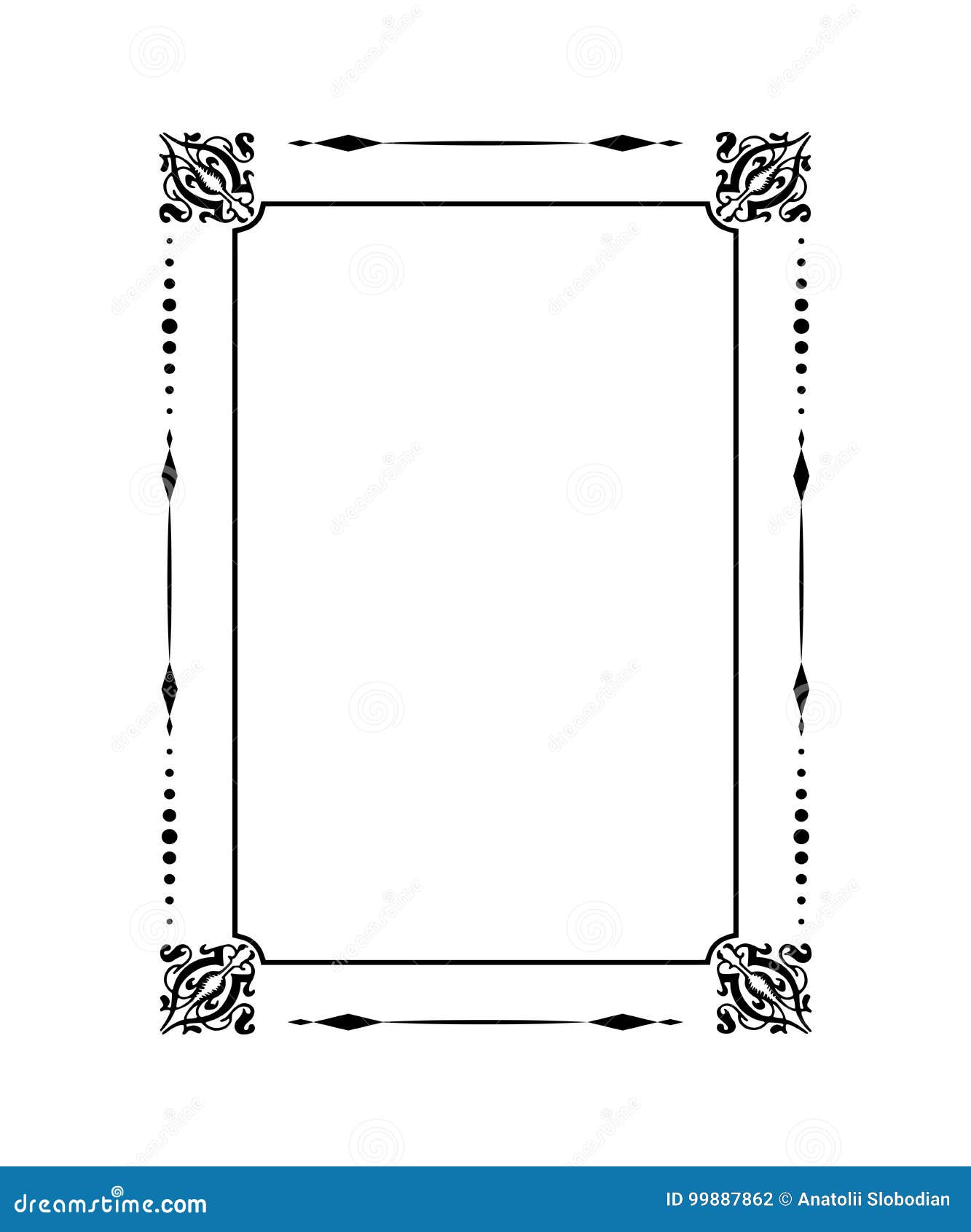 Vintage A4 Size Frame. Border Divider For Your Design Menu Website ...