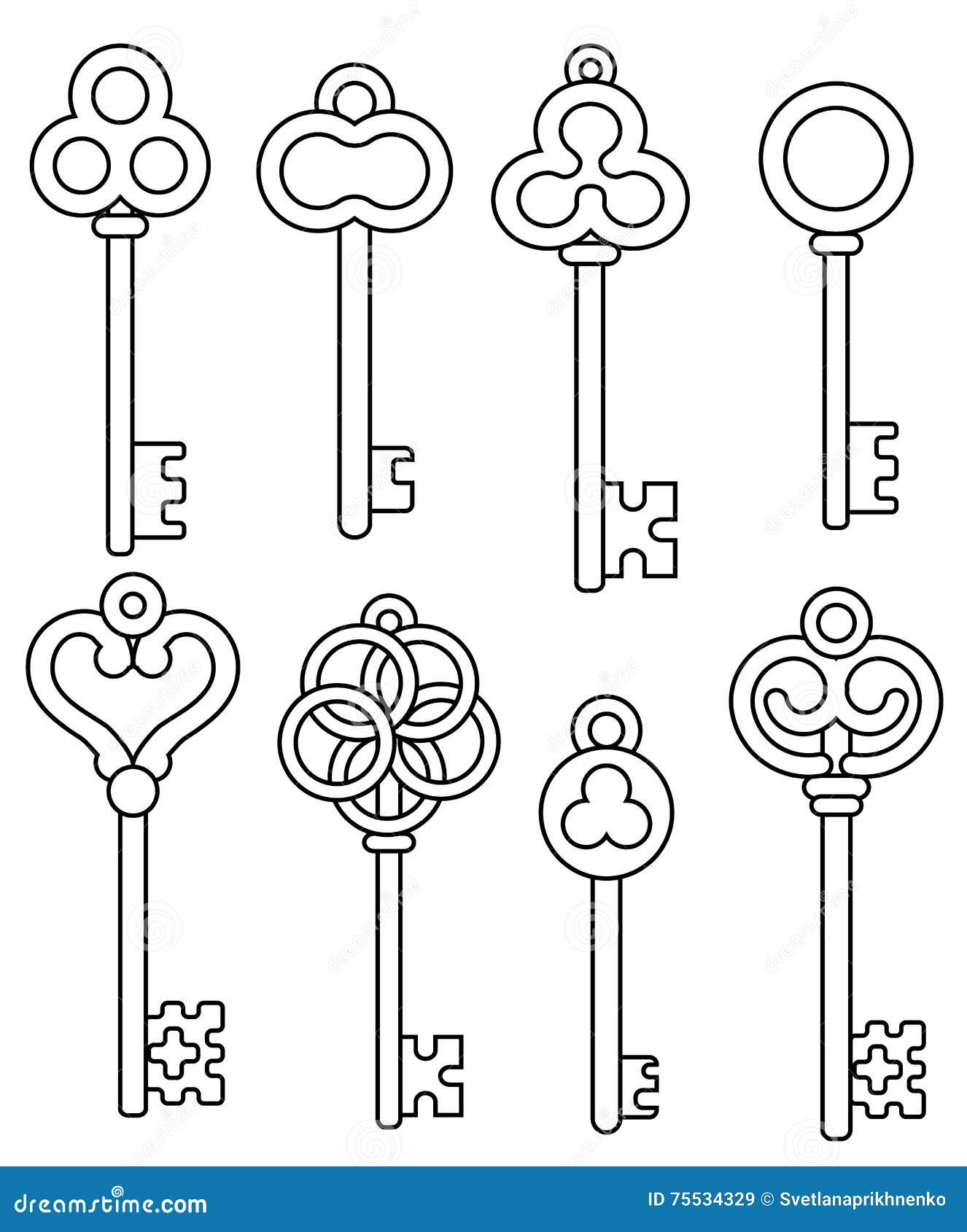 Key Outline Clip Art