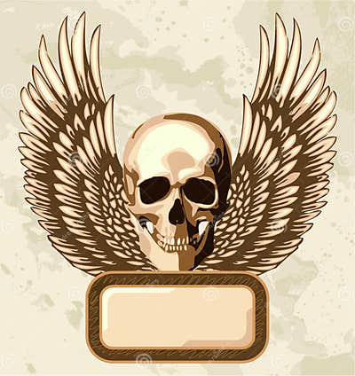 Vintage skull stock vector. Illustration of death, insignia - 4541715