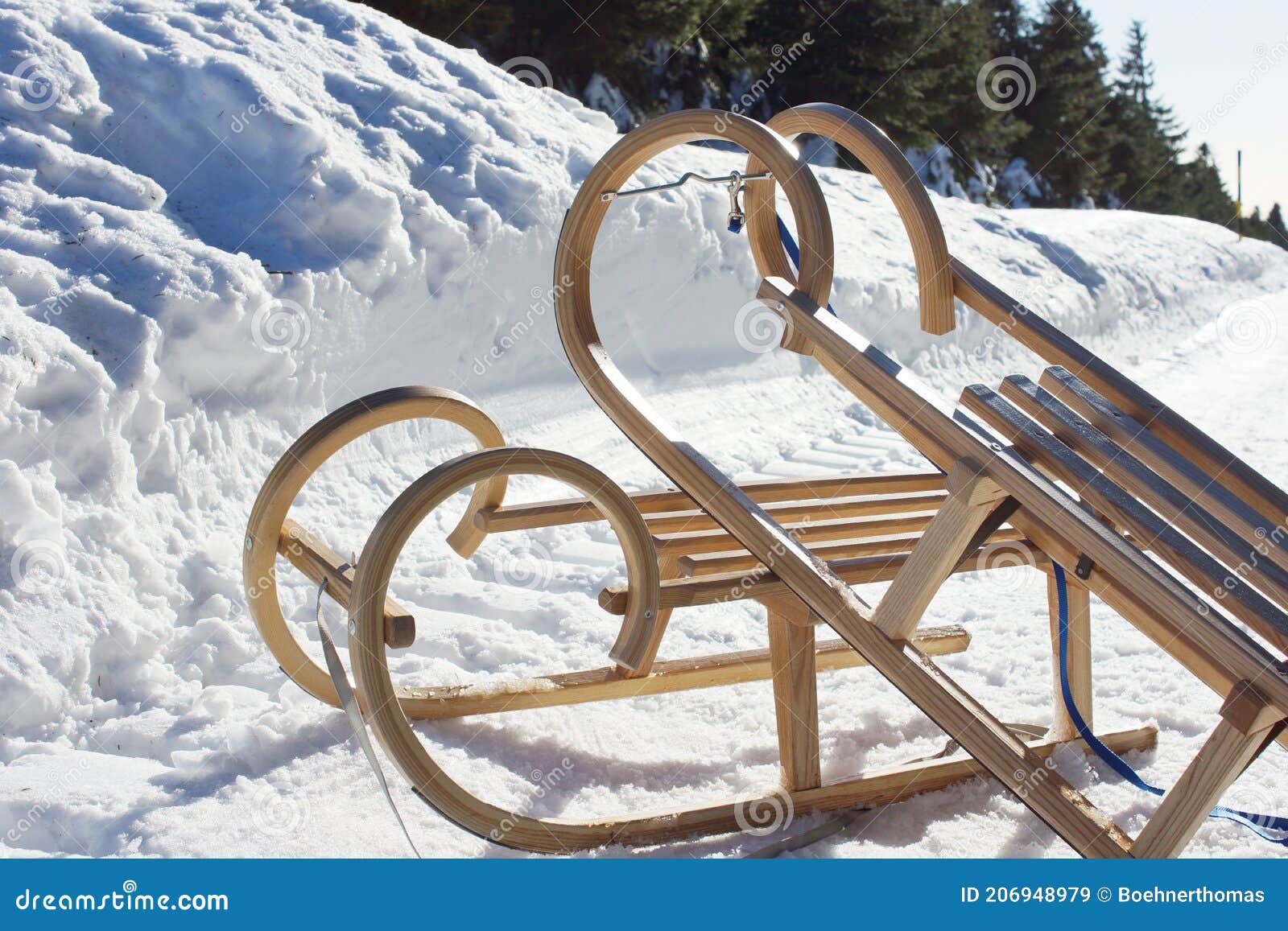 Vintage Sledge in the Snow. Stock Image - Image of sledge, holiday ...