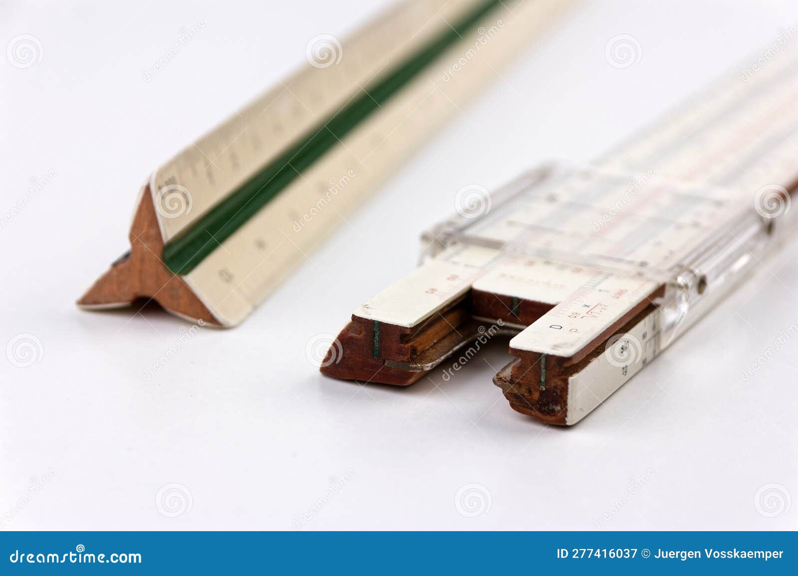 Vintage Slide Rule Calculating and Measuring Instrument. Stock Image ...