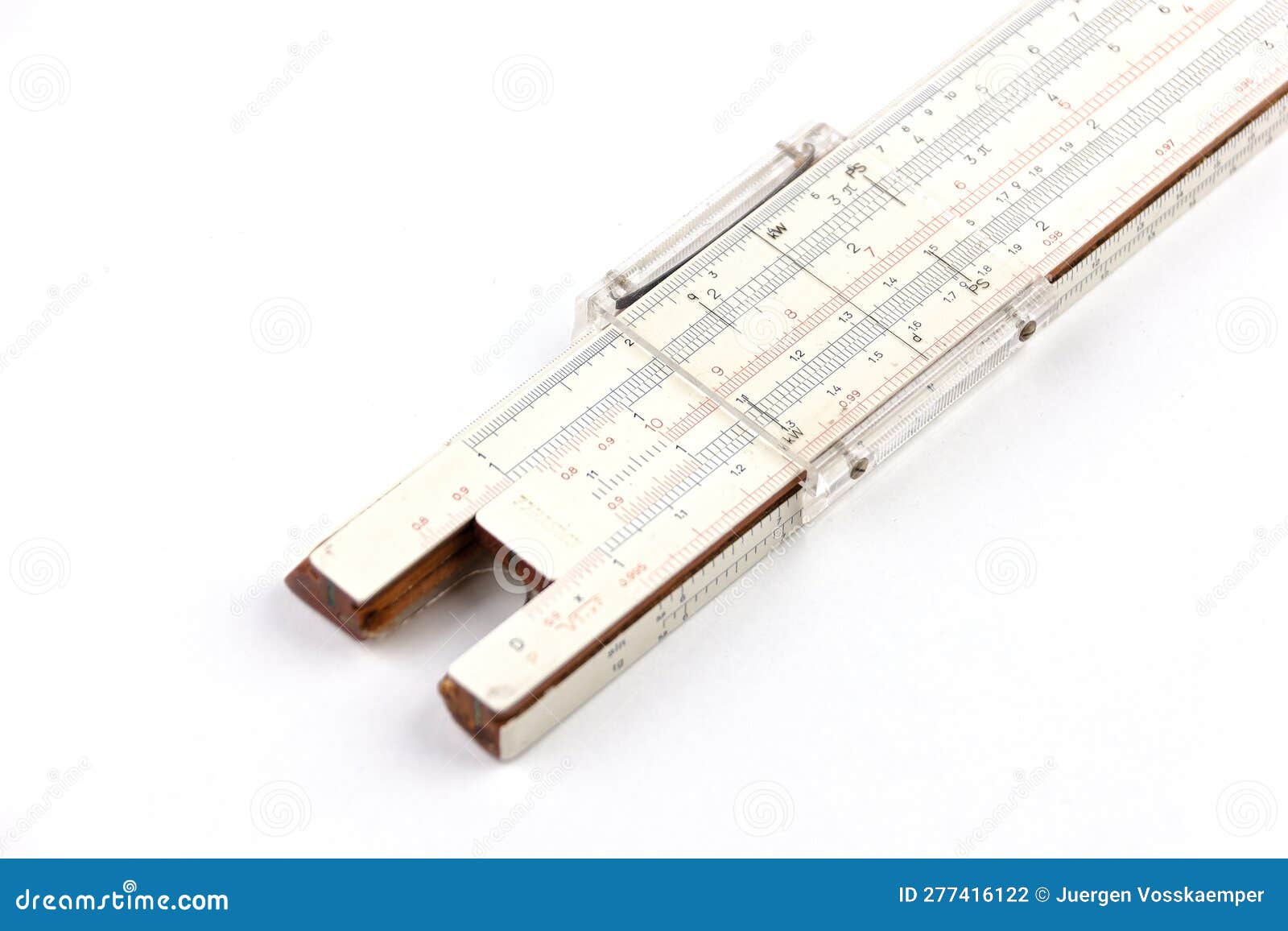 Vintage Slide Rule Calculating and Measuring Instrument. Stock Photo ...
