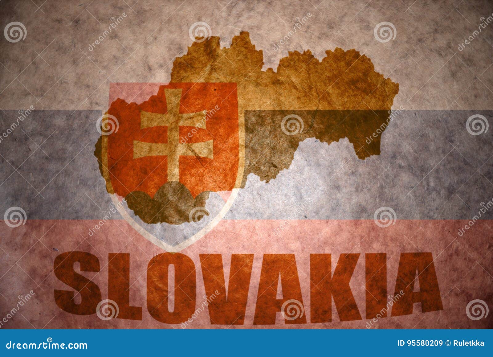 Vintage slovakia map stock image. Image of ensign, banner - 95580209