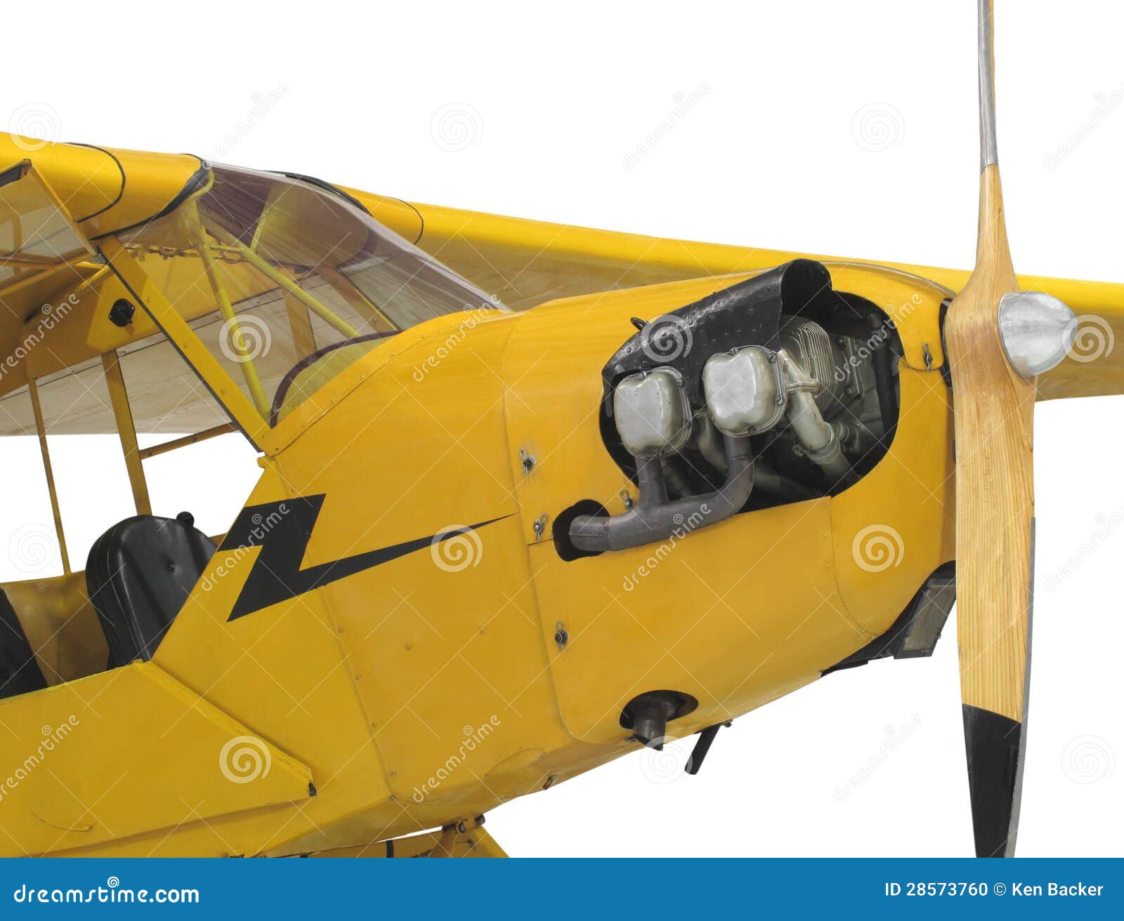 Vintage Small Aircraft Isolated. Stock Photo - Image of small, open ...