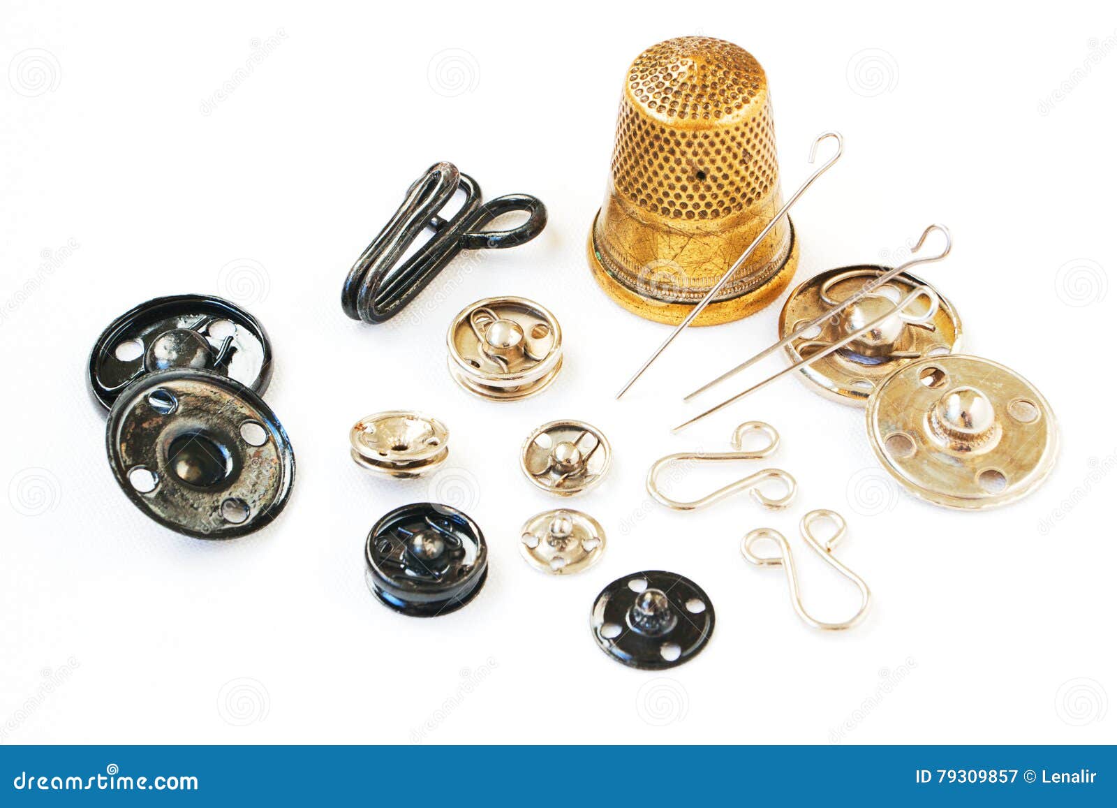Vintage snap fasteners stock image. Image of thimble - 79309857
