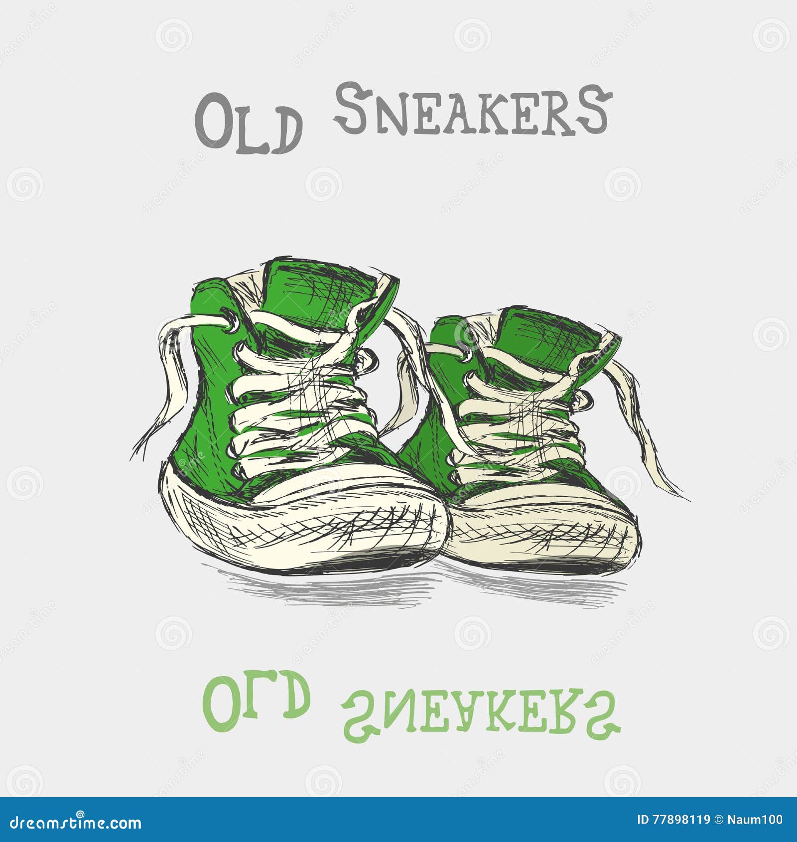 Vintage Sneakers, Hand Drawn Vector Images, Retro | CartoonDealer.com ...
