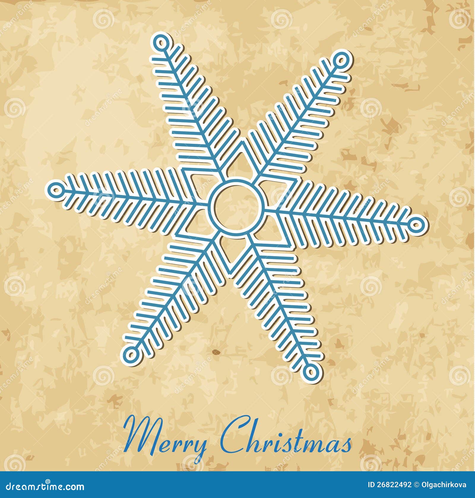 Vintage snowflake. stock vector. Illustration of banner - 26822492