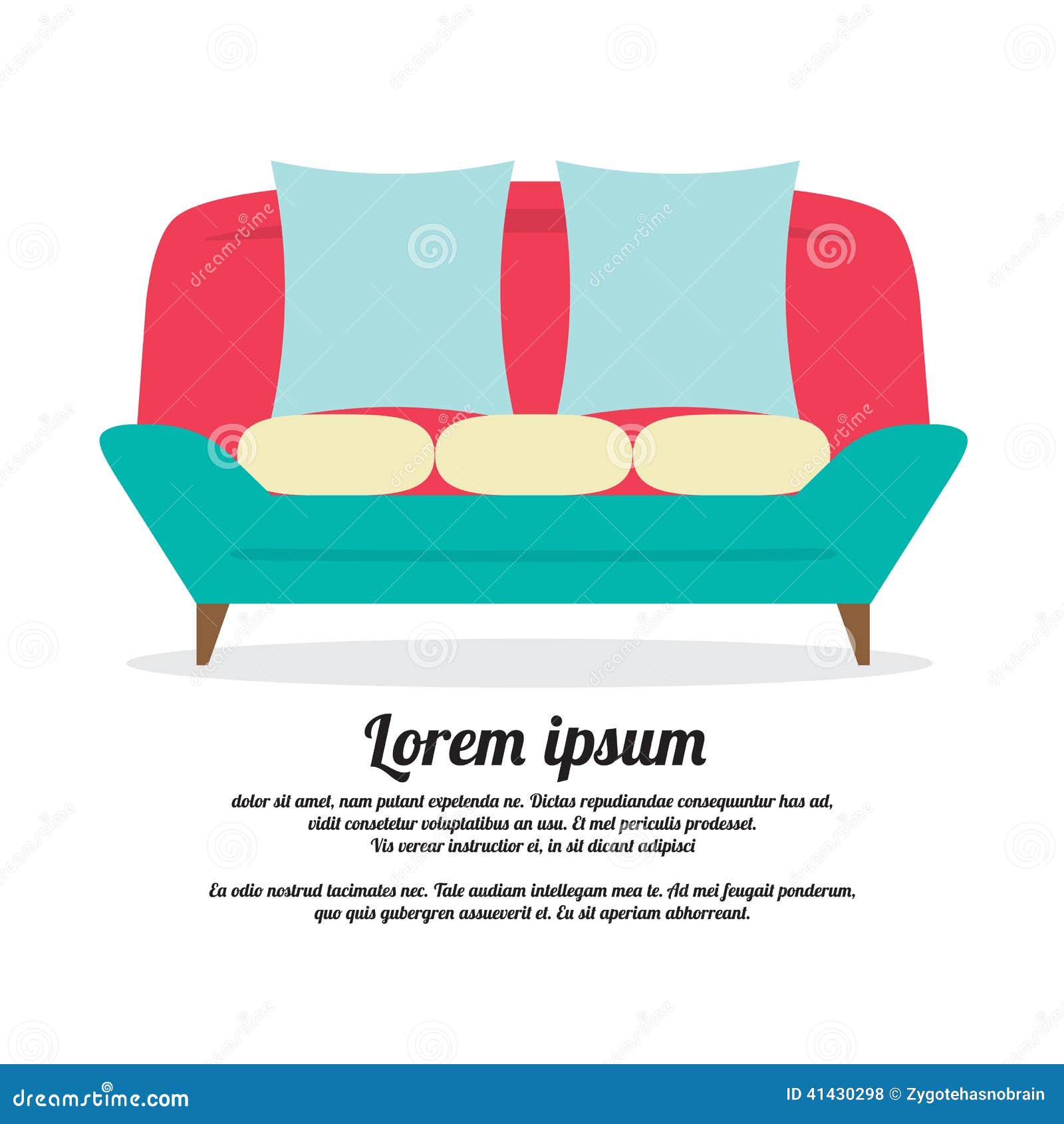 Vintage Sofa stock vector. Illustration of style, comfort - 41430298