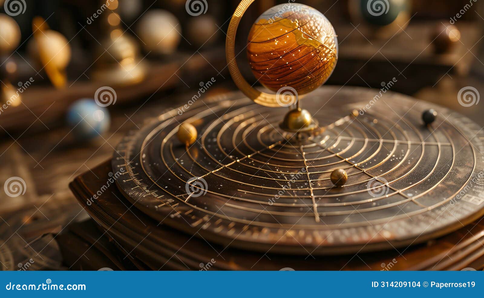 Vintage Solar System Model stock illustration. Illustration of business - 314209104