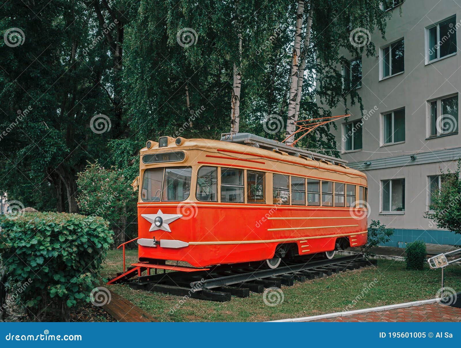 Vintage Soviet Tram among Greenery Editorial Image - Image of depot ...