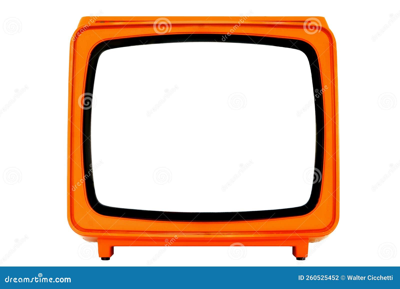 Vintage Space Age 1970s Orange TV Stock Illustration - Illustration of ...