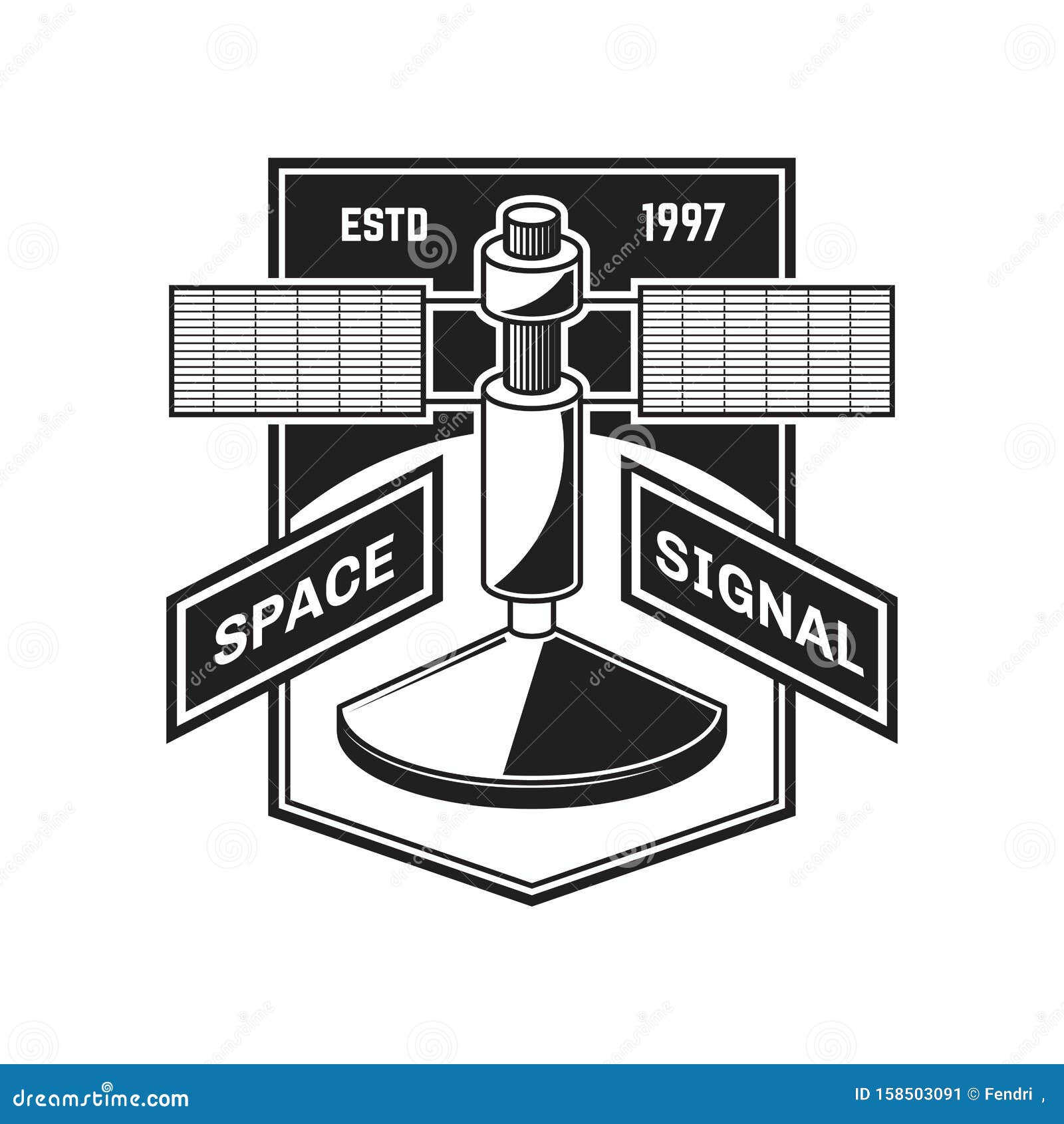 VINTAGE SPACE EMBLEM stock vector. Illustration of academy - 158503091
