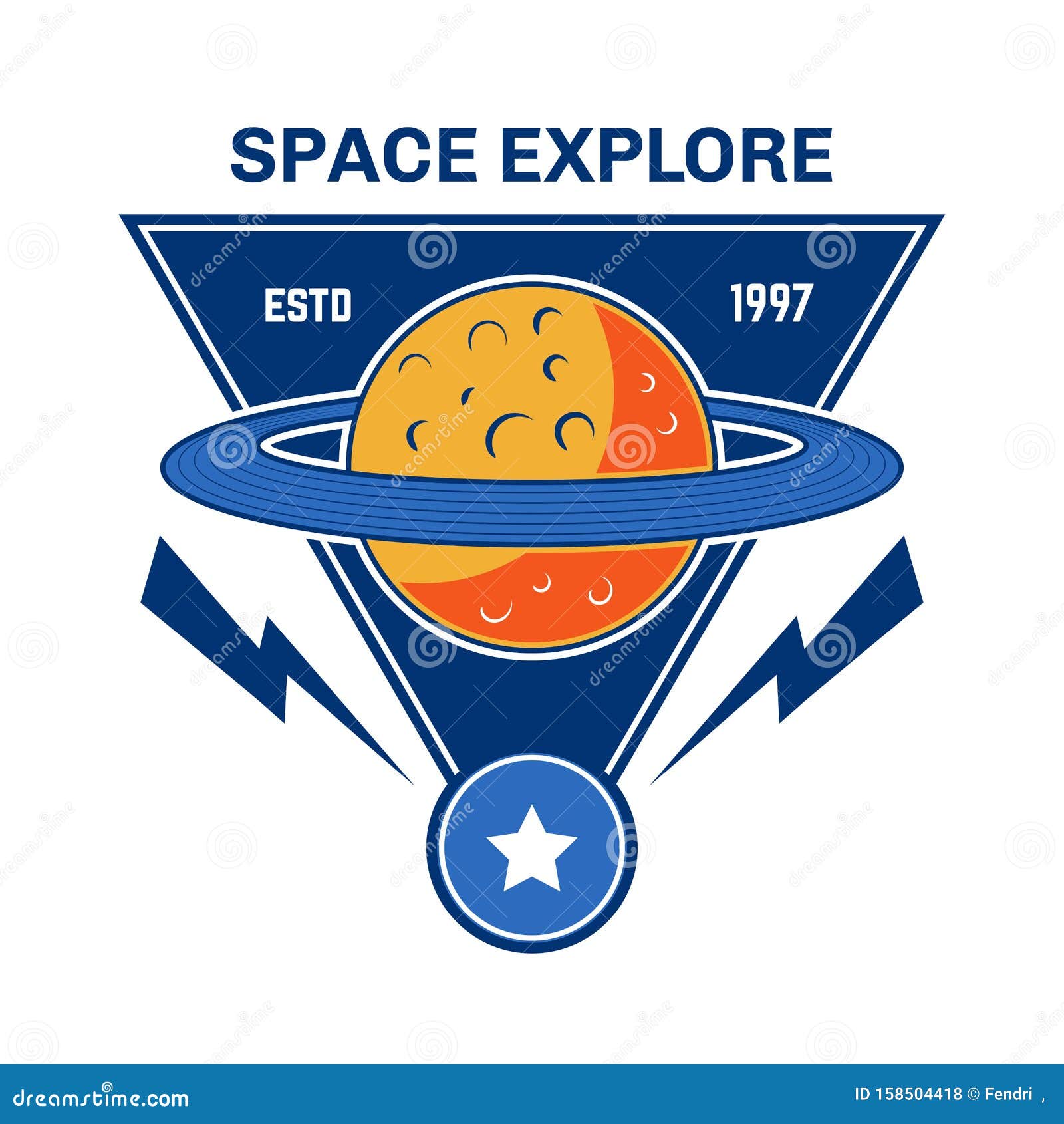 VINTAGE SPACE EMBLEM-2 stock vector. Illustration of symbol - 158504418