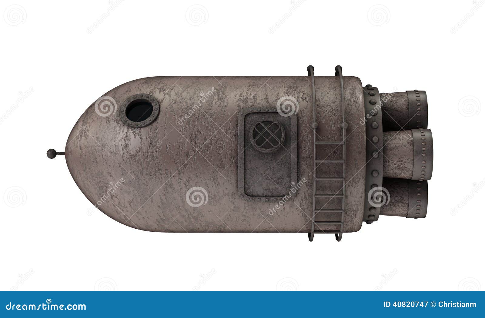 Space Rocket Ready To Start On Launching Site. Spaceship Takeoff ...