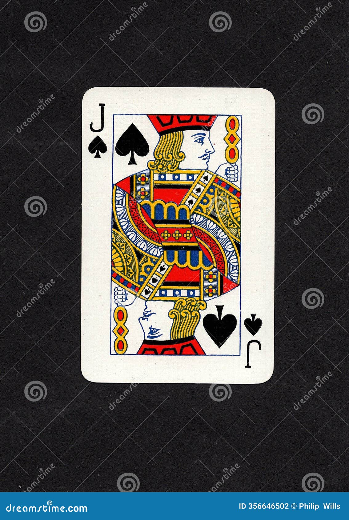 A Vintage Spades Playing Card On A Black Background. Royalty-Free Stock ...